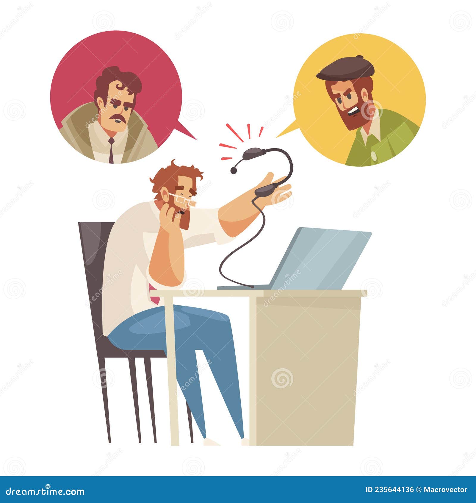 Support Call Problem Composition Stock Vector - Illustration of problem ...