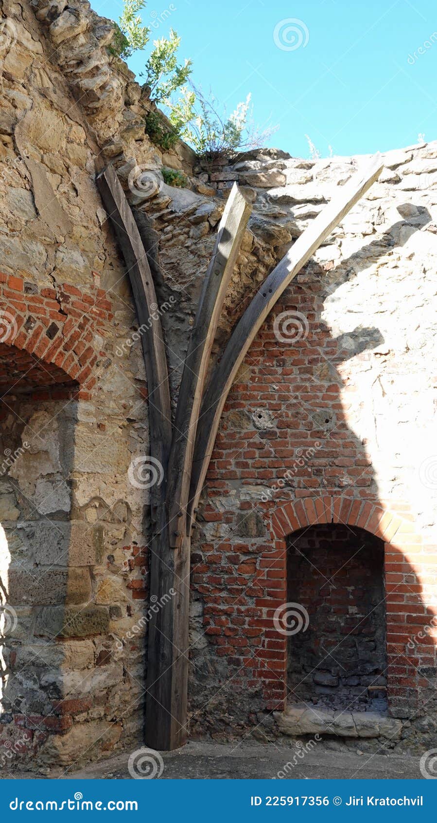 Support of the Ceiling Structure Boskovice Castle Stock Photo - Image ...
