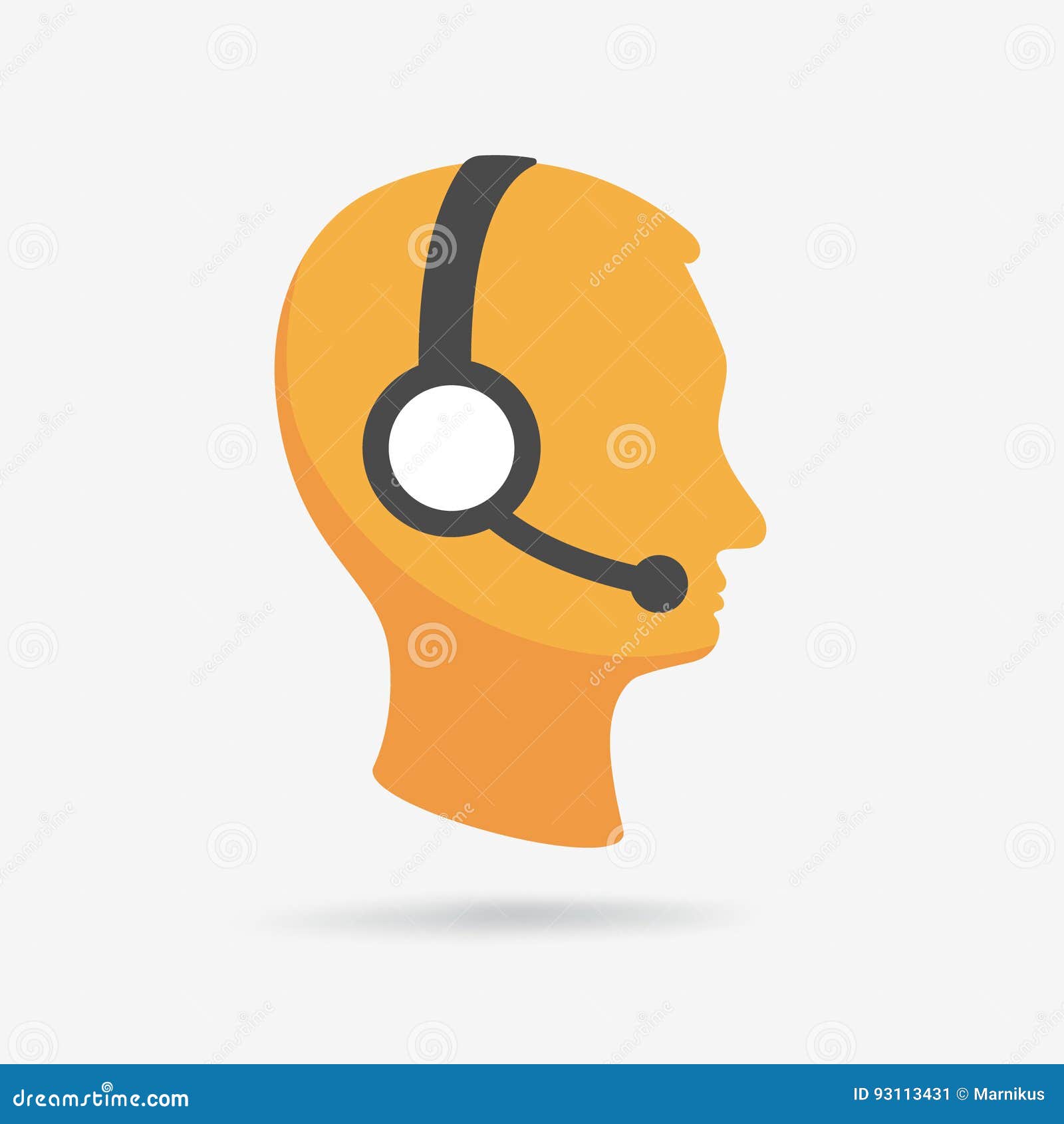 Support center icon. stock vector. Illustration of headset - 93113431