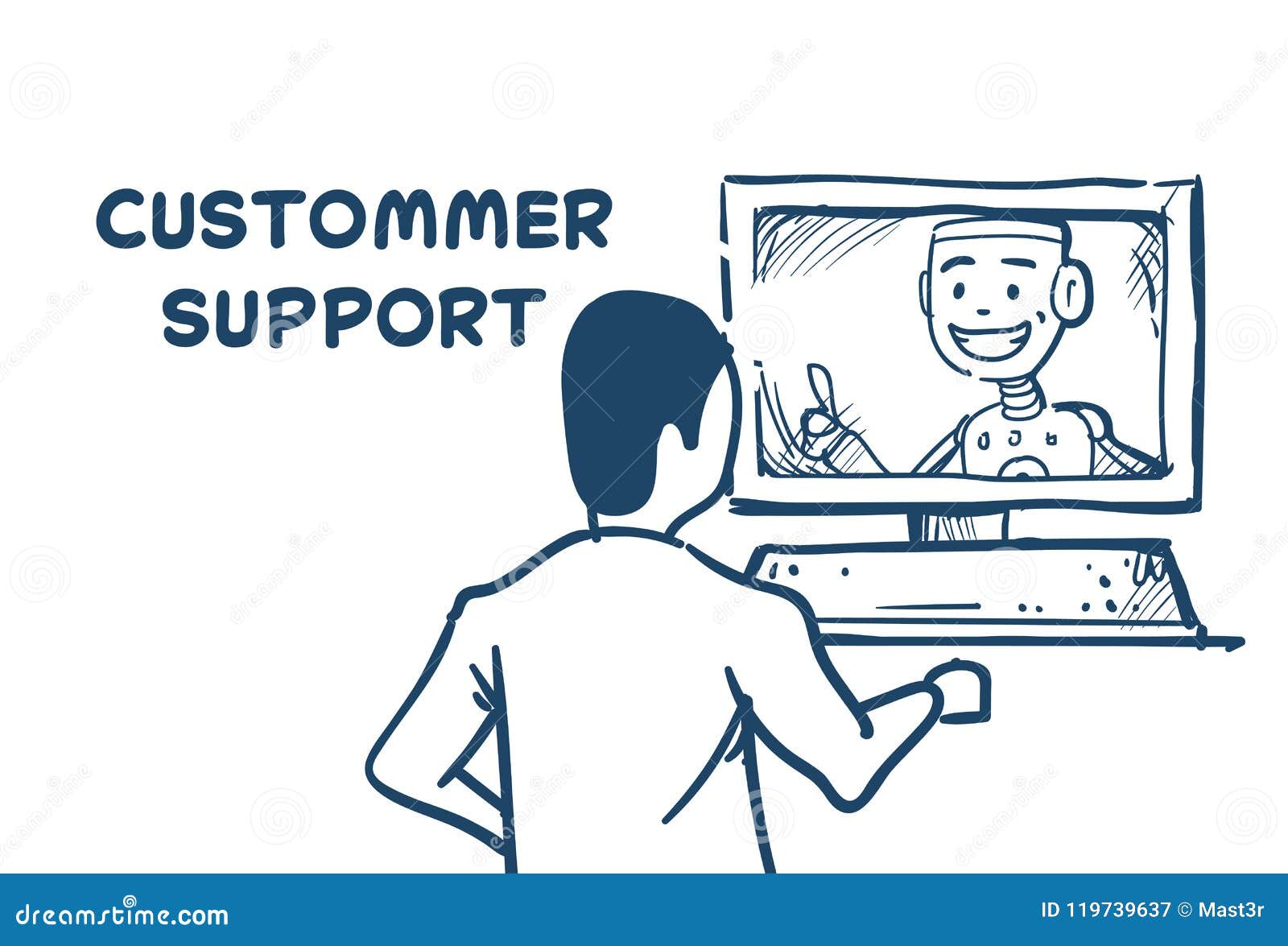 Support Center Robot Agent Computer Artificial Intelligence Client ...