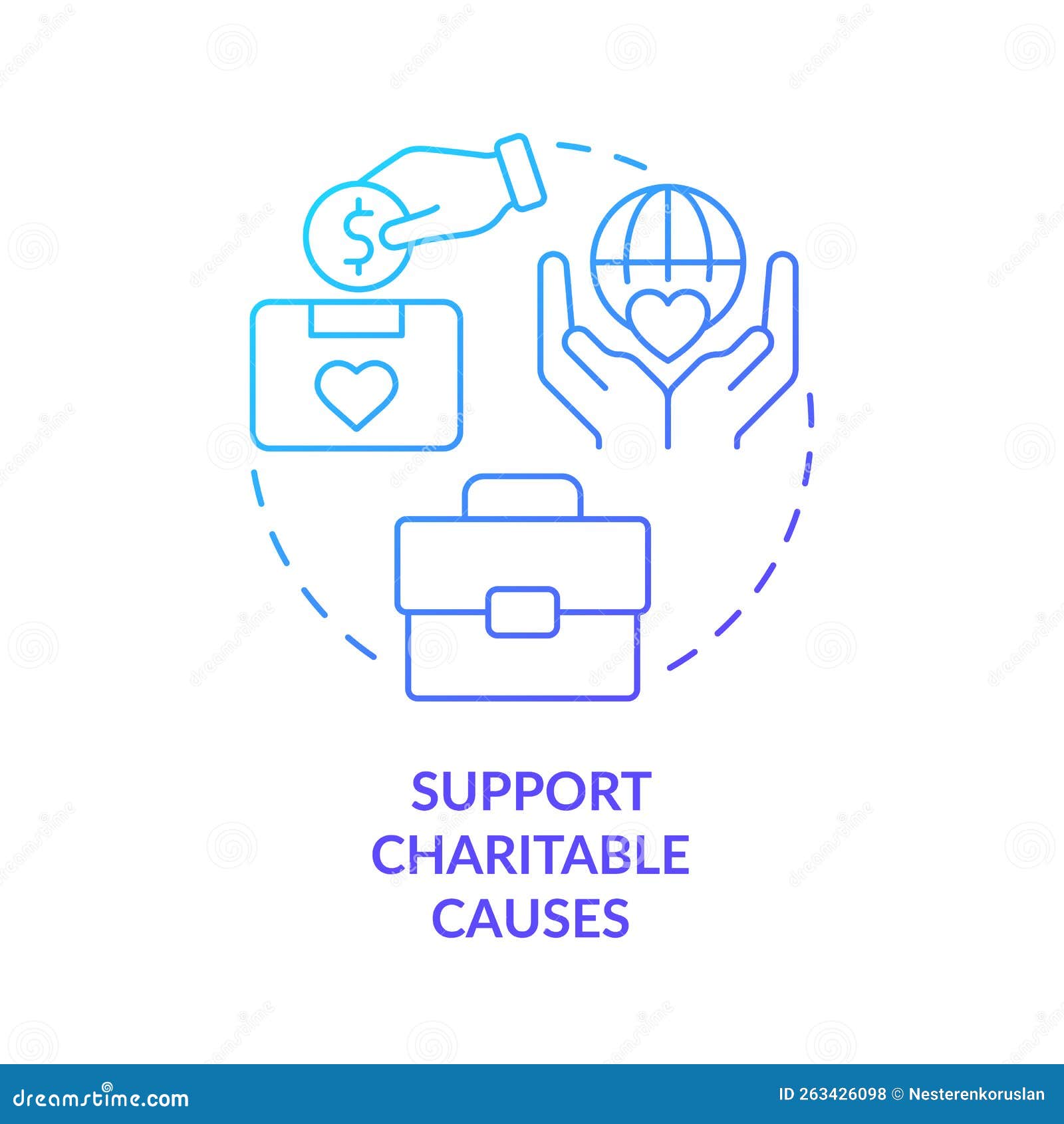 Support Charitable Causes Blue Gradient Concept Icon Stock Vector ...