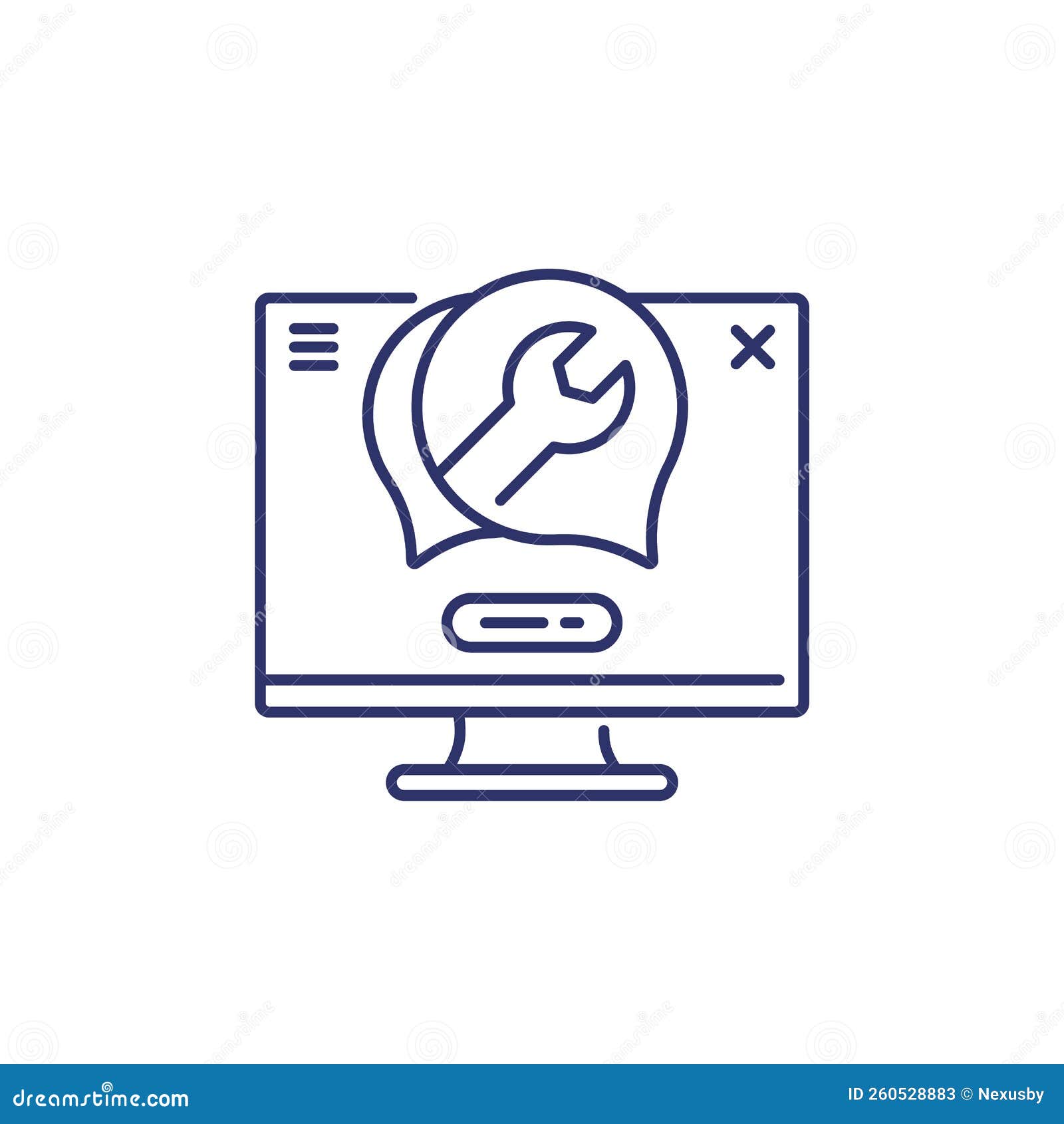 Support Chat, Service Line Icon Stock Vector - Illustration of line ...