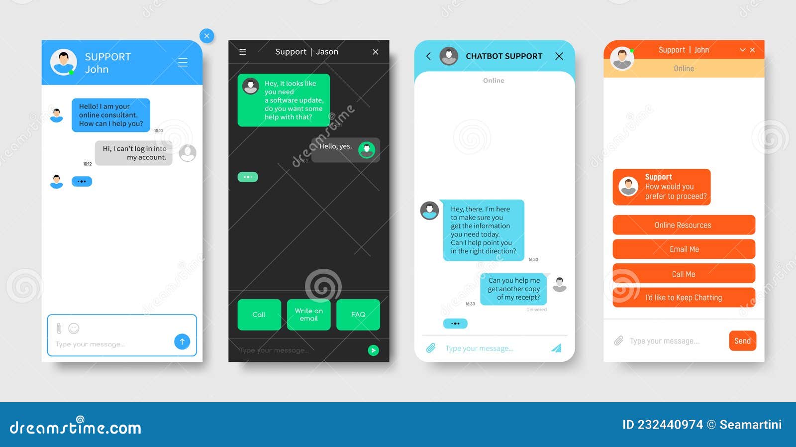 Support Chat Window, Chatbot or Bot Messenger App Stock Vector ...