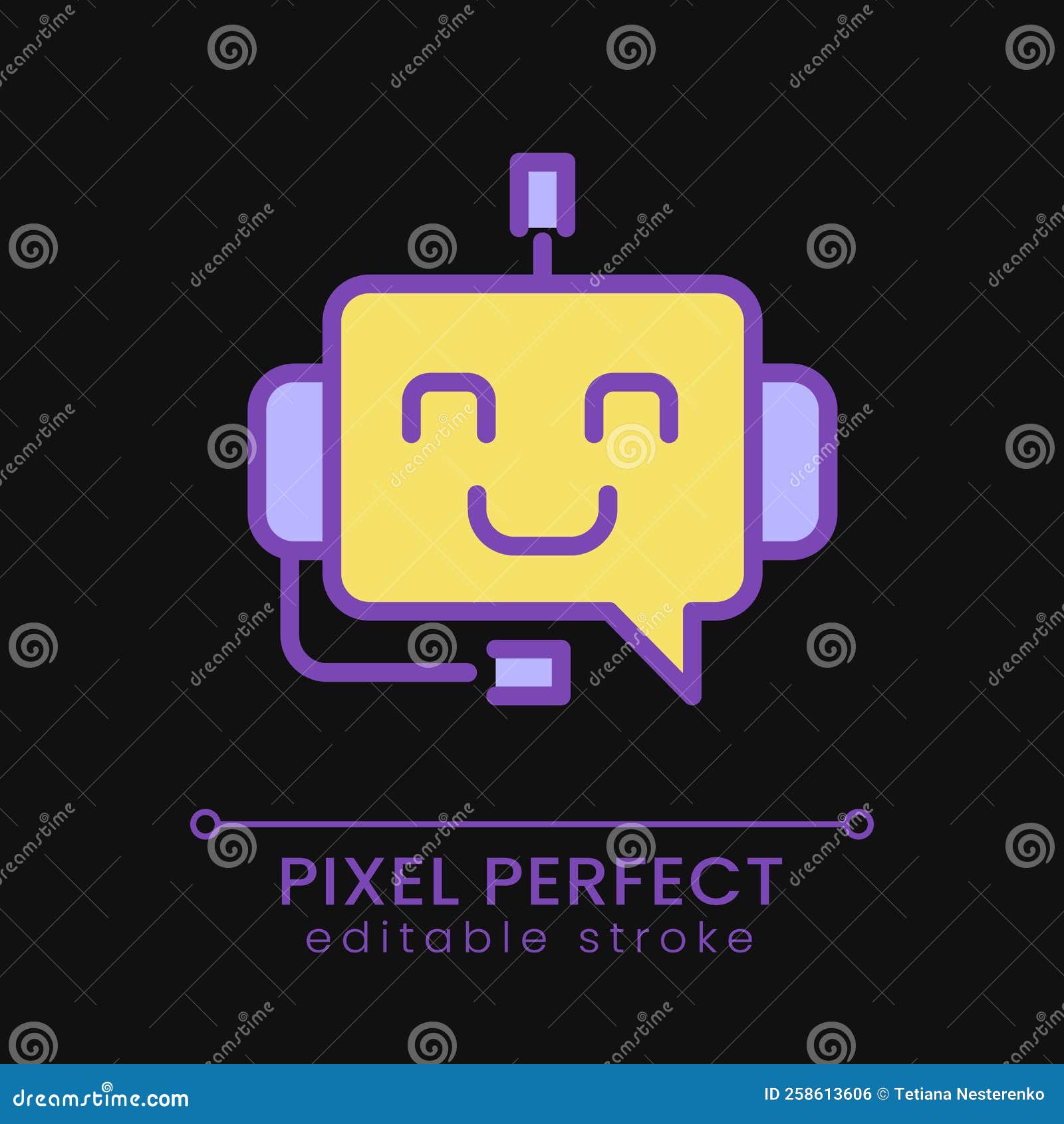 Support Chatbot Pixel Perfect RGB Color Icon for Dark Theme Stock ...