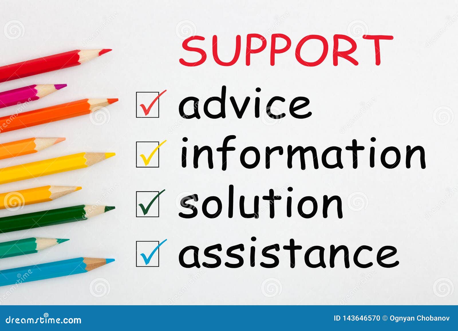 Support Checklist Concept stock photo. Image of customer - 143646570