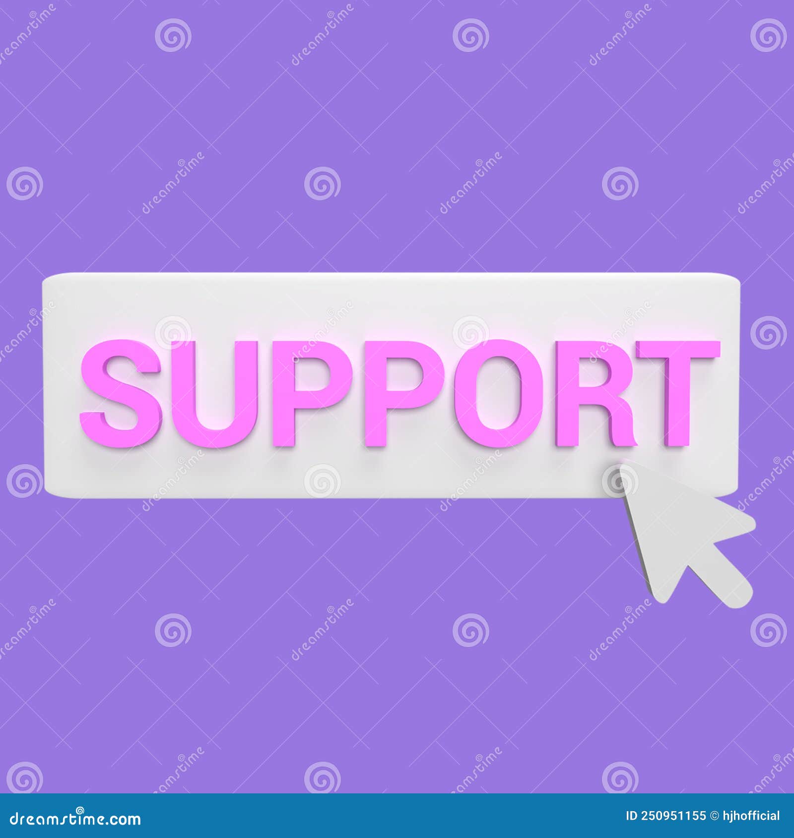Support Click with Cursor 3d Icon Model Cartoon Style Concept. Render ...
