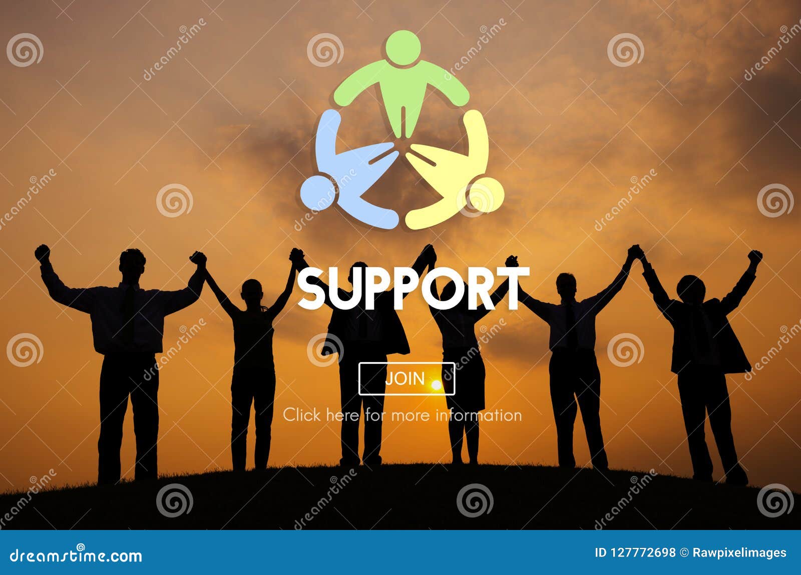 Support Team Collaboration Assistance Help Motivation Concept Stock ...
