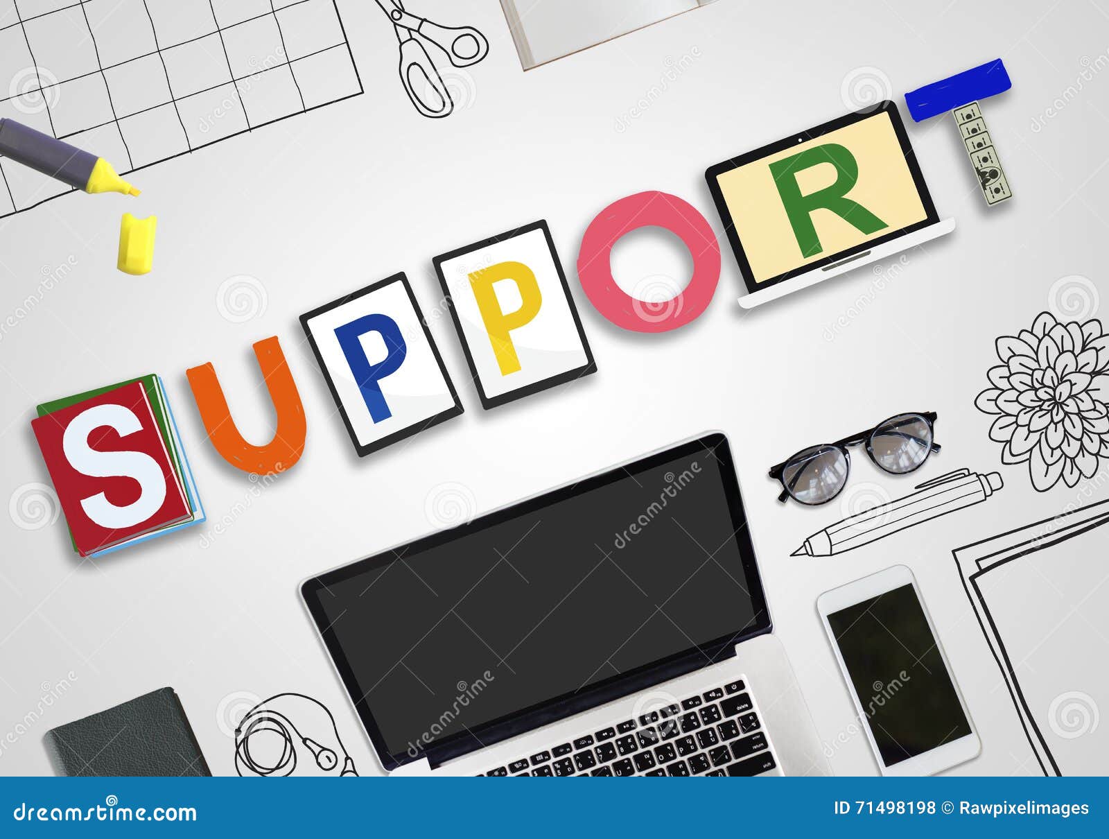 Support Collaboration Team Advice Help Aid Concept Stock Illustration ...