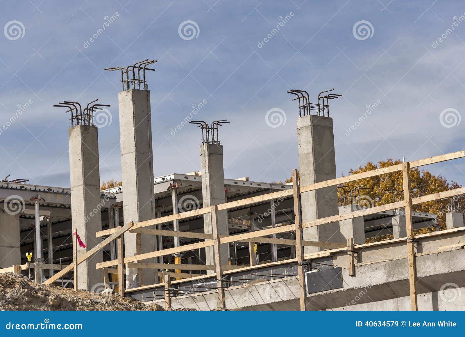 Support Columns Under Construction on a Construction Site Stock Image ...