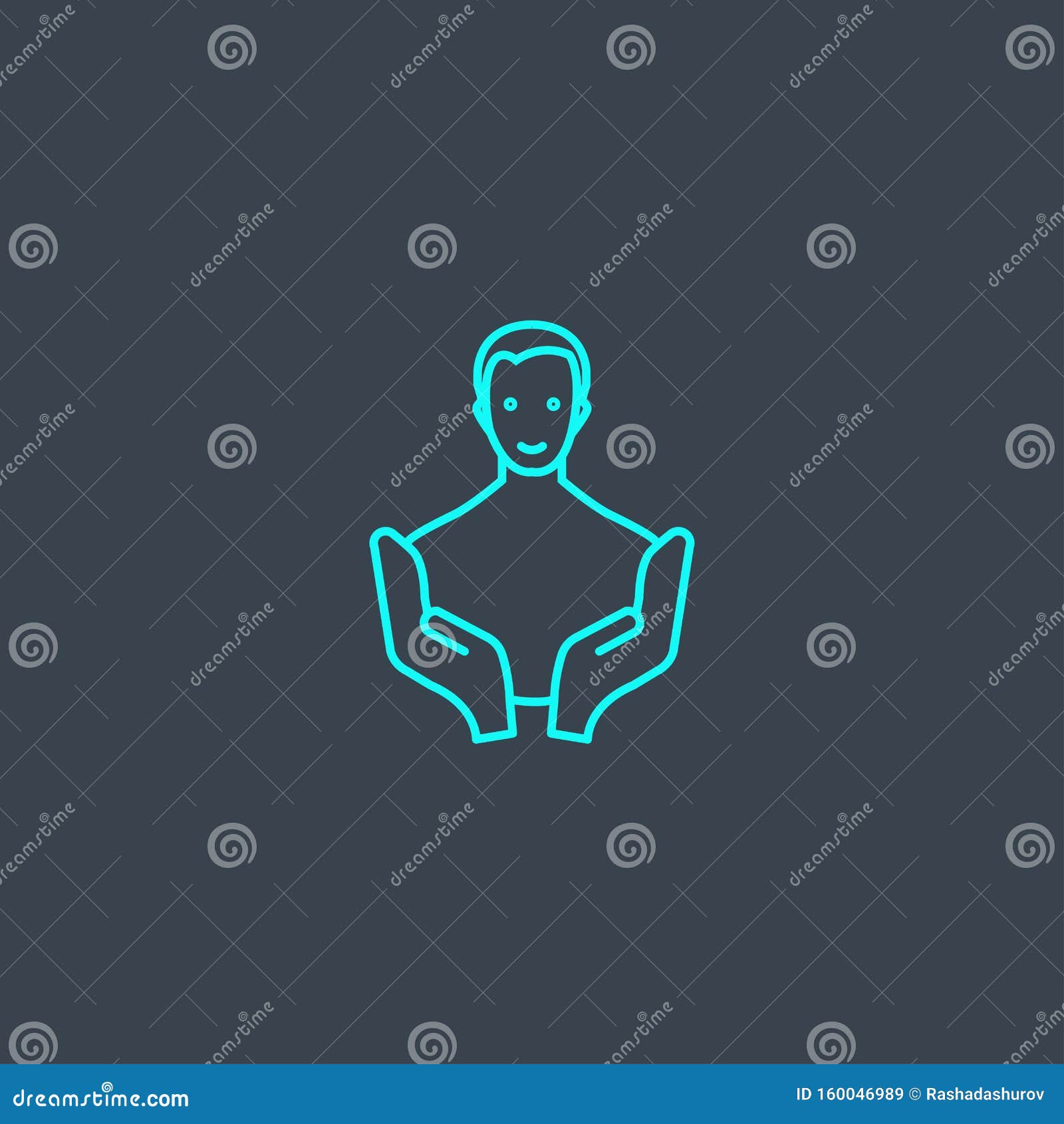 Support Concept Blue Line Icon. Simple Stock Vector - Illustration of ...