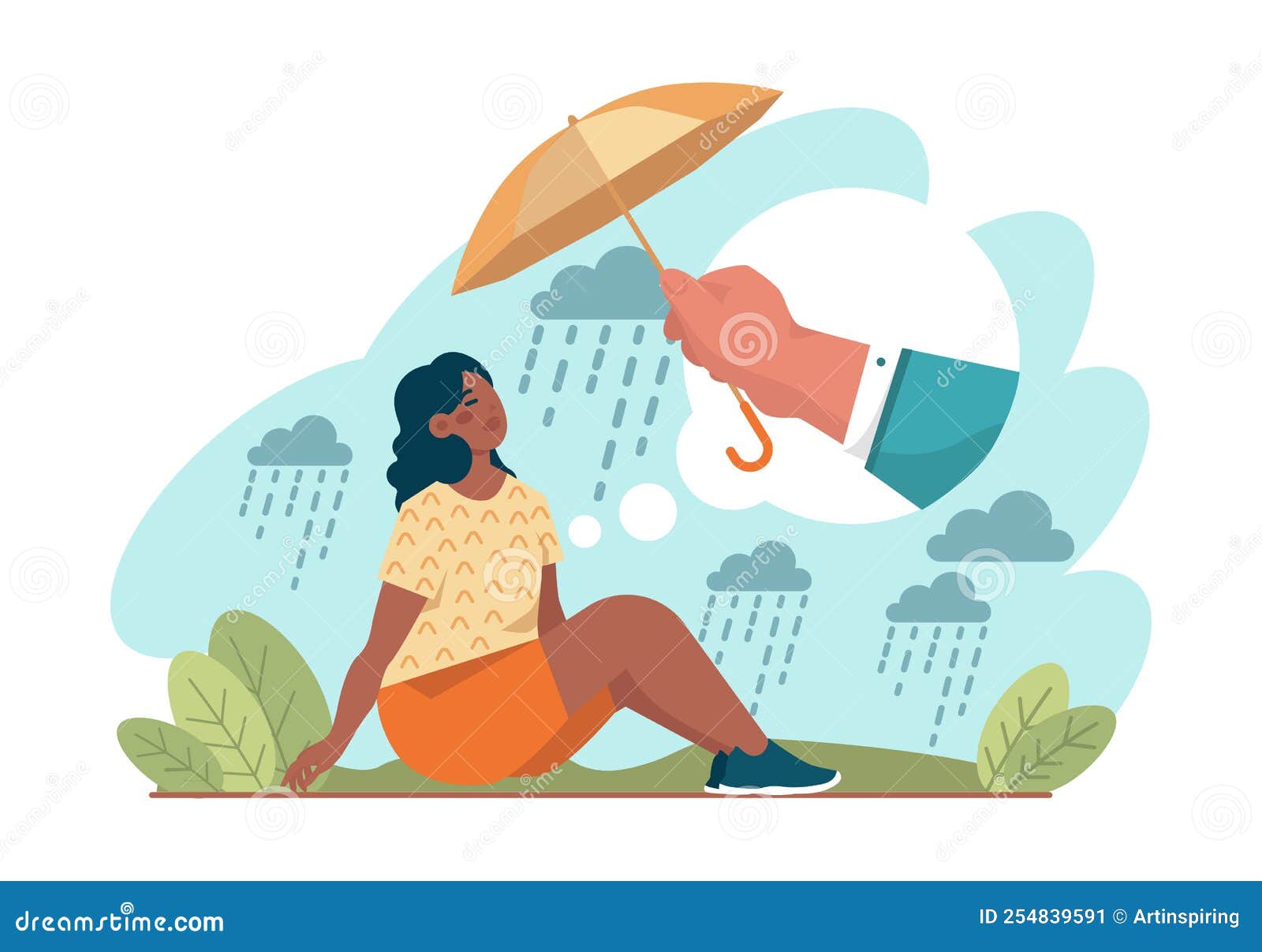 Support Concept. Character Help Each Other in Solving Problems Stock ...