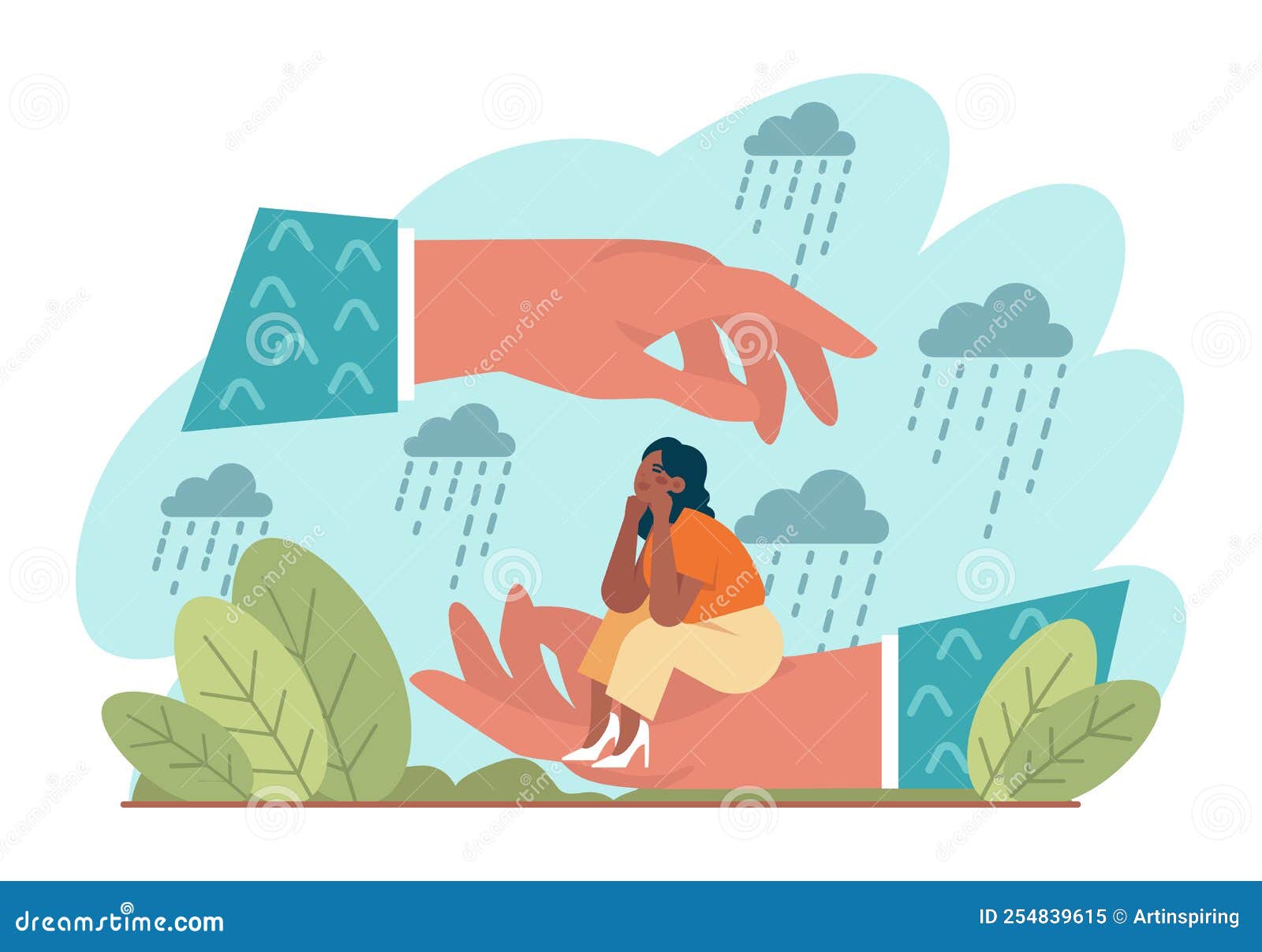 Support Concept. Character Help Each Other in Solving Problems Stock ...