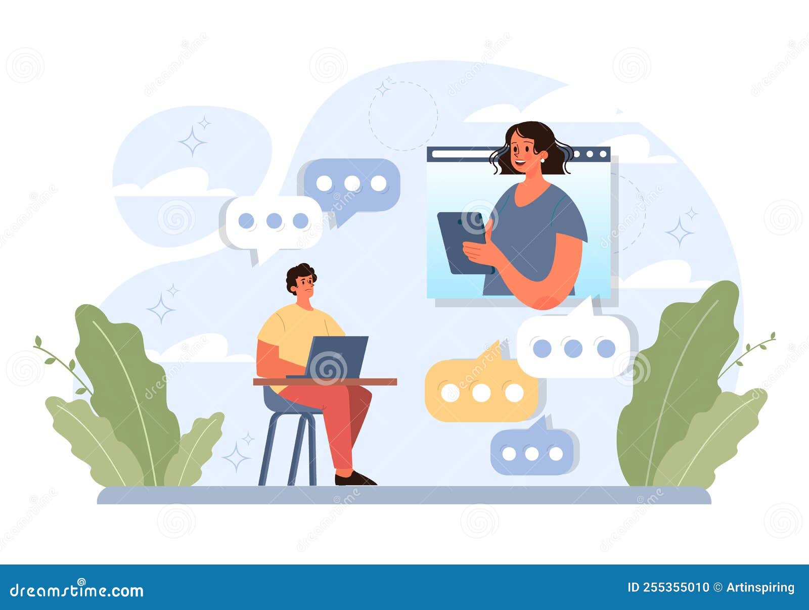 Support Concept. Character Help Each Other in Solving Problems Stock ...