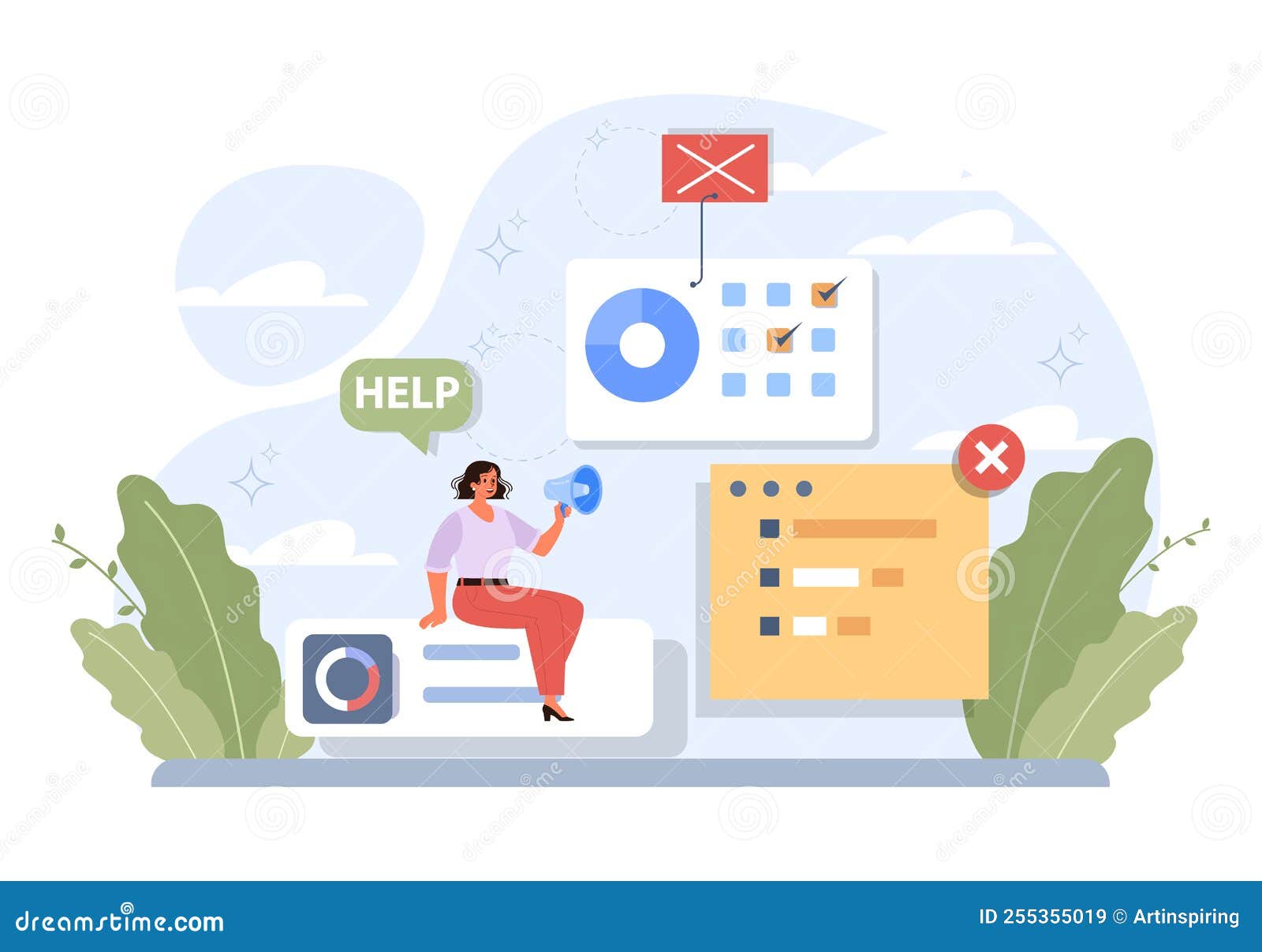 Support Concept. Character Help Each Other in Solving Problems Stock ...