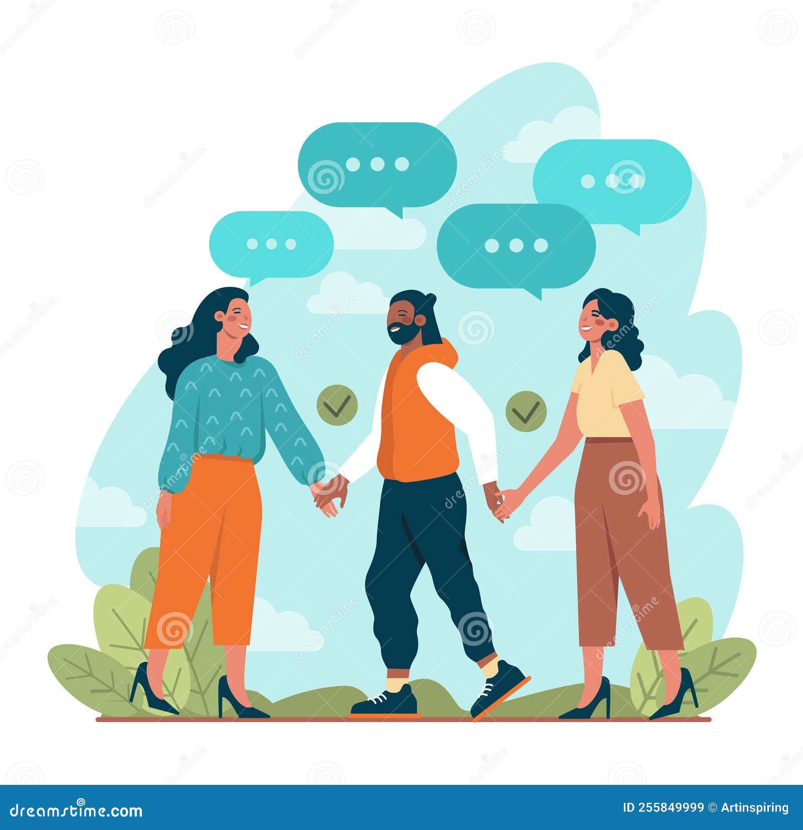 Support Concept. Character Help Each Other in Solving Problems Stock ...