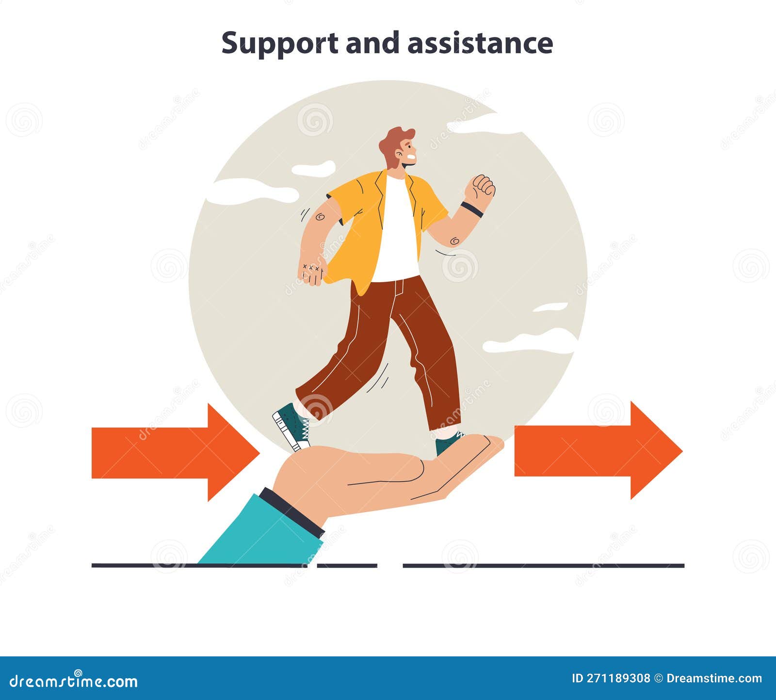 Support Concept. Characters Help Each Other in Solving Problems Stock ...