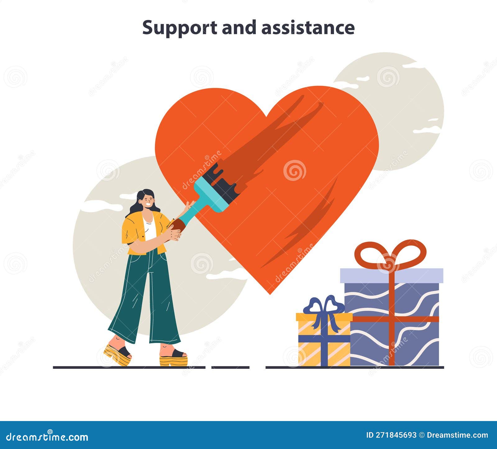 Support Concept. Characters Help Each Other in Solving Problems Stock ...