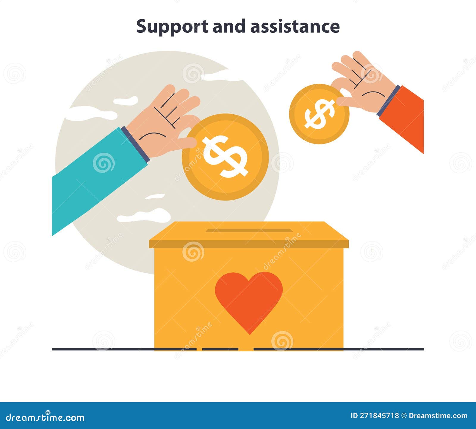 Support Concept. Characters Help Each Other in Solving Problems Stock ...