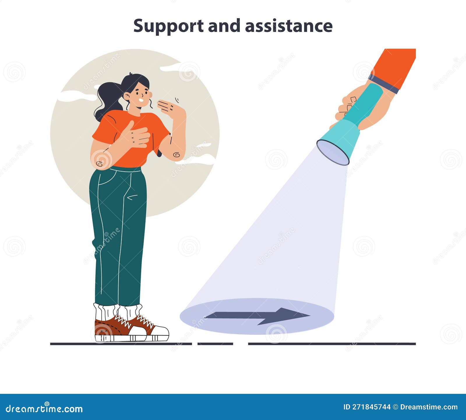 Support Concept. Characters Help Each Other in Solving Problems Stock ...