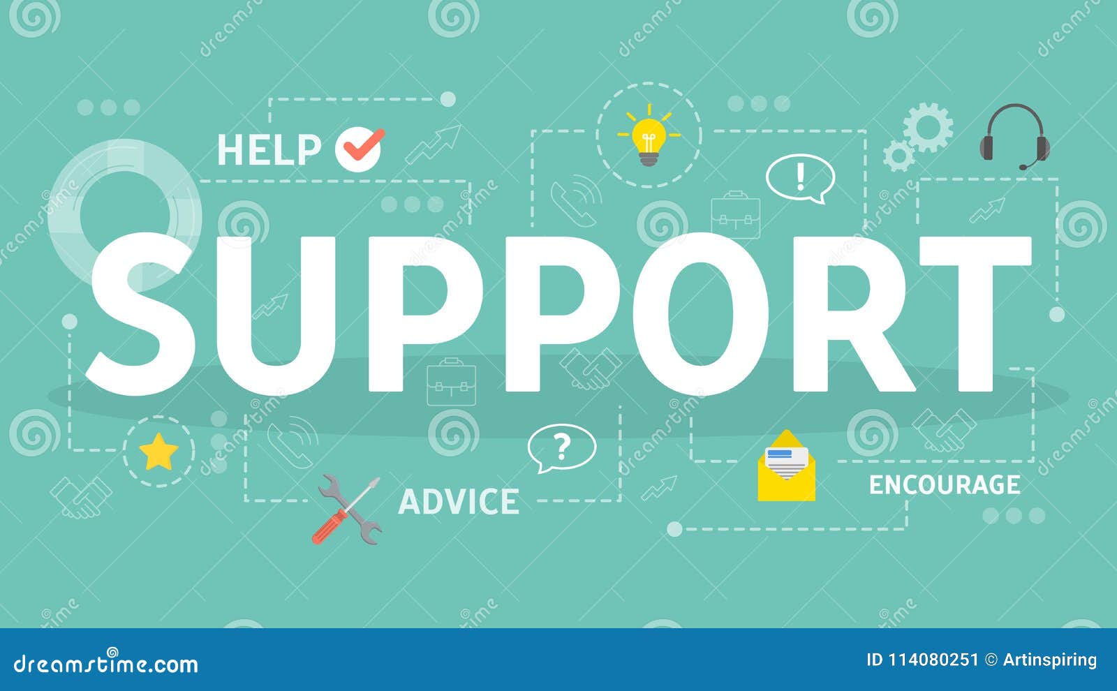 Support Concept Illustration. Stock Vector - Illustration of phone ...