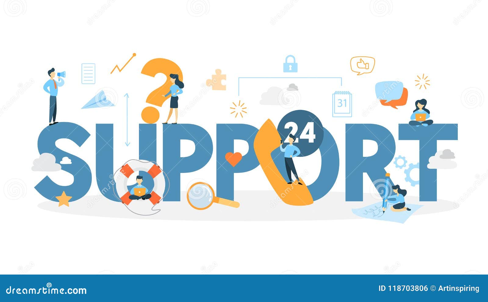 Support Concept Illustration. Stock Vector - Illustration of female ...
