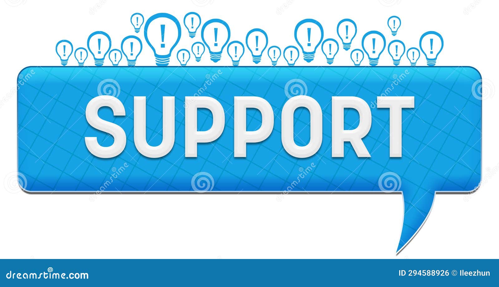 Support Blue Comment Bulbs Symbols Top Stock Illustration ...