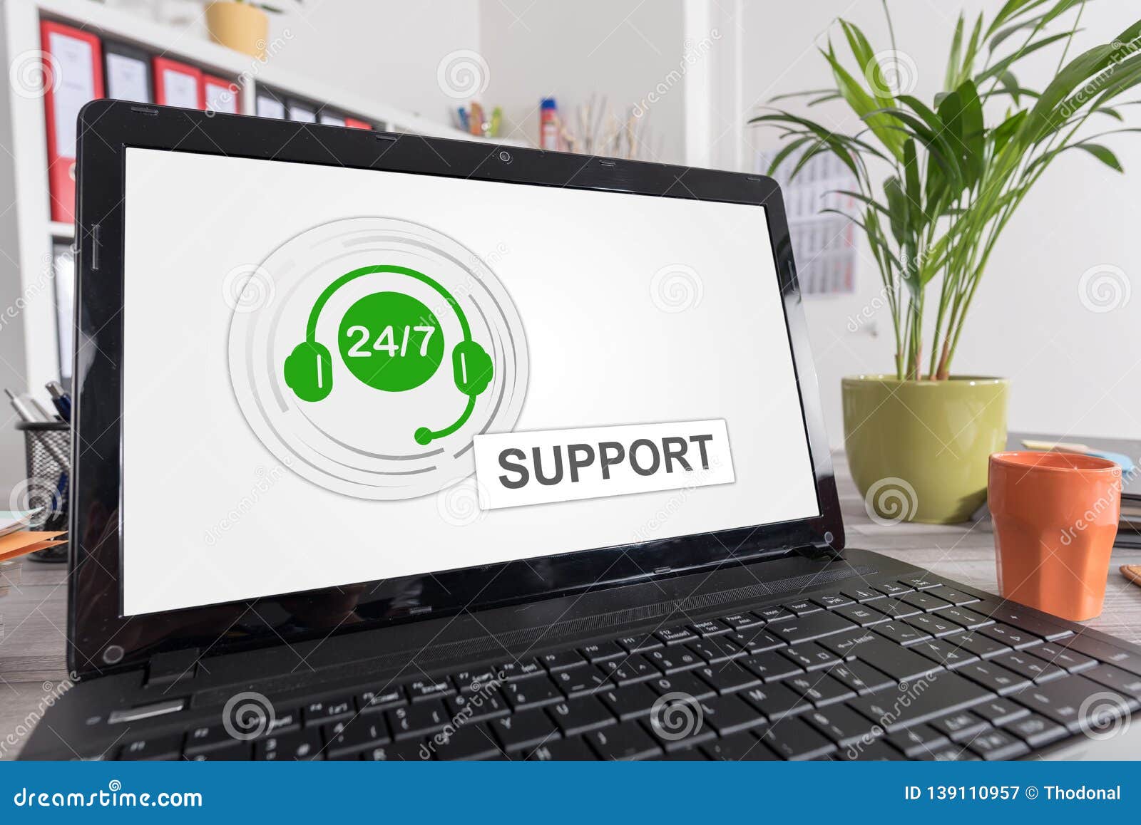 Support Concept on a Laptop Stock Image - Image of business, assistance ...