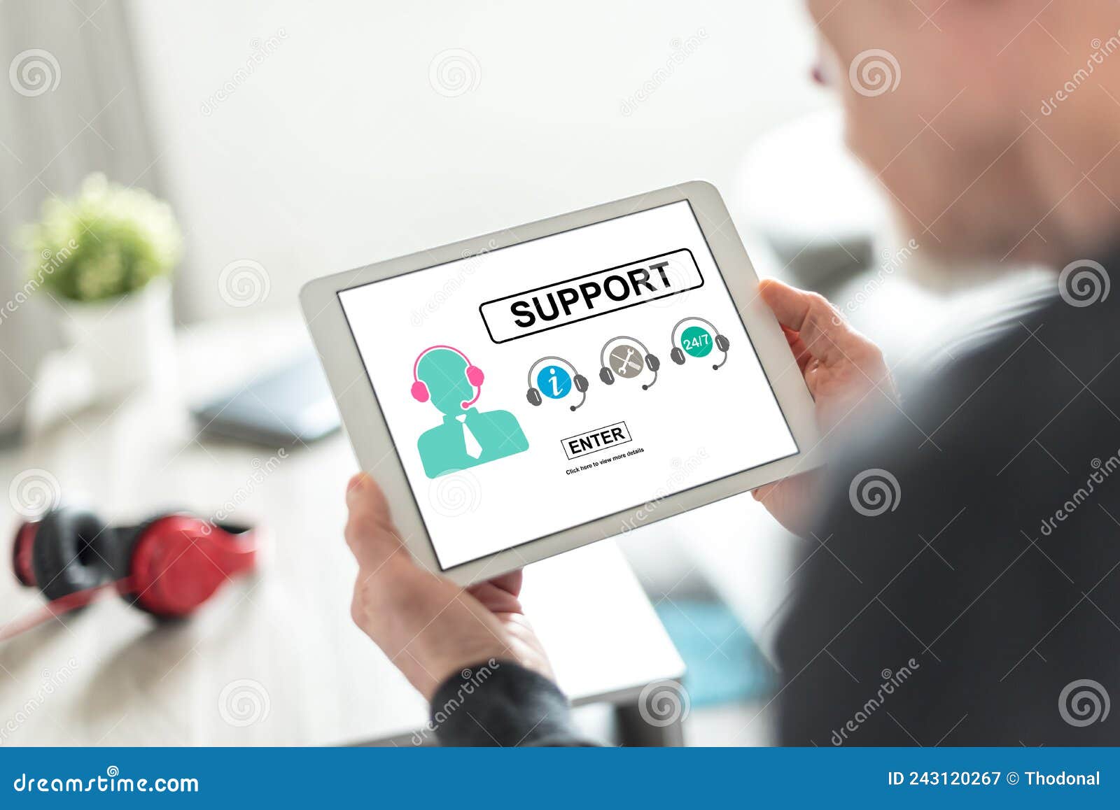 Support Concept on a Tablet Stock Image - Image of concept, information ...