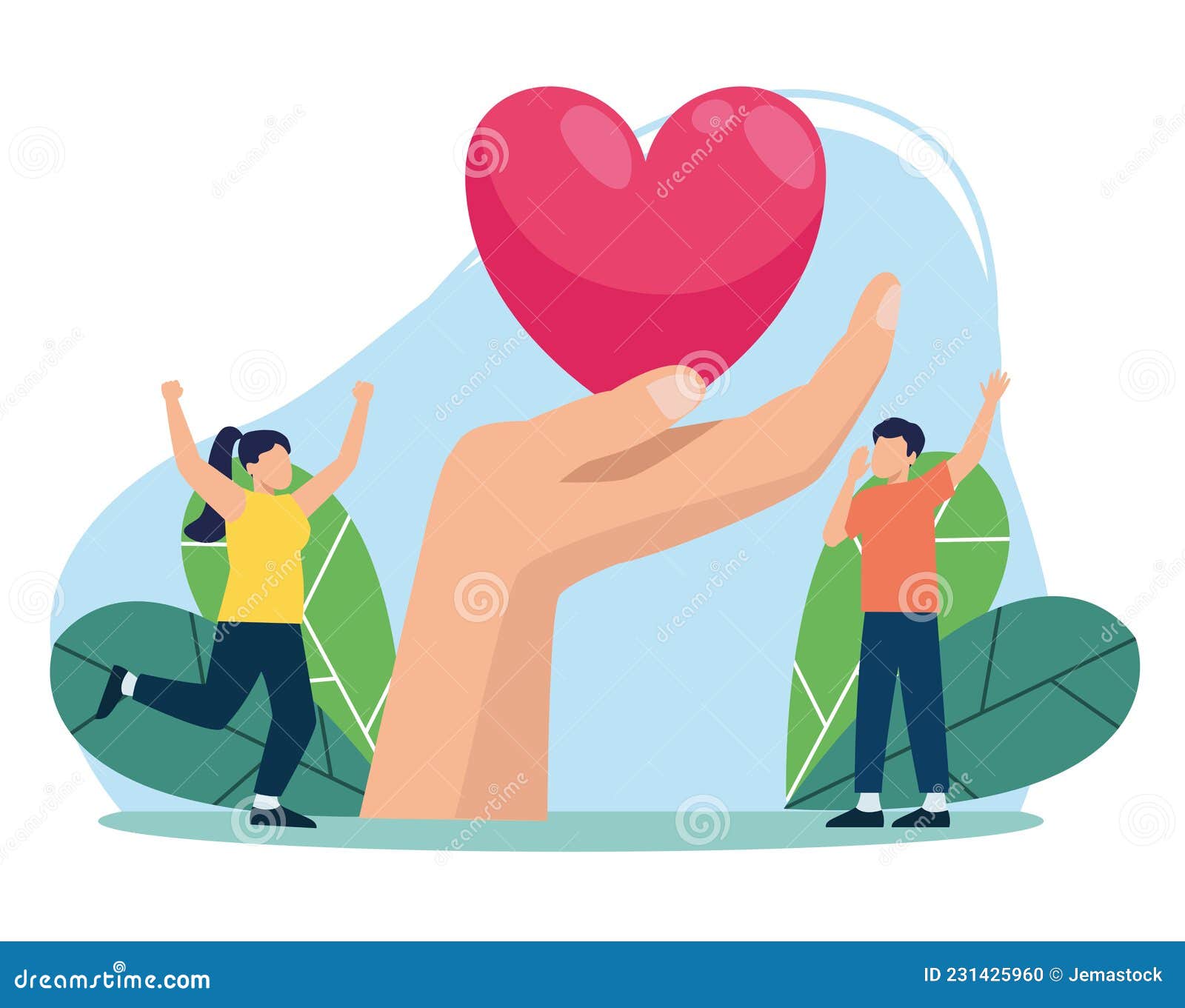 Support couple characters stock vector. Illustration of lovely - 231425960