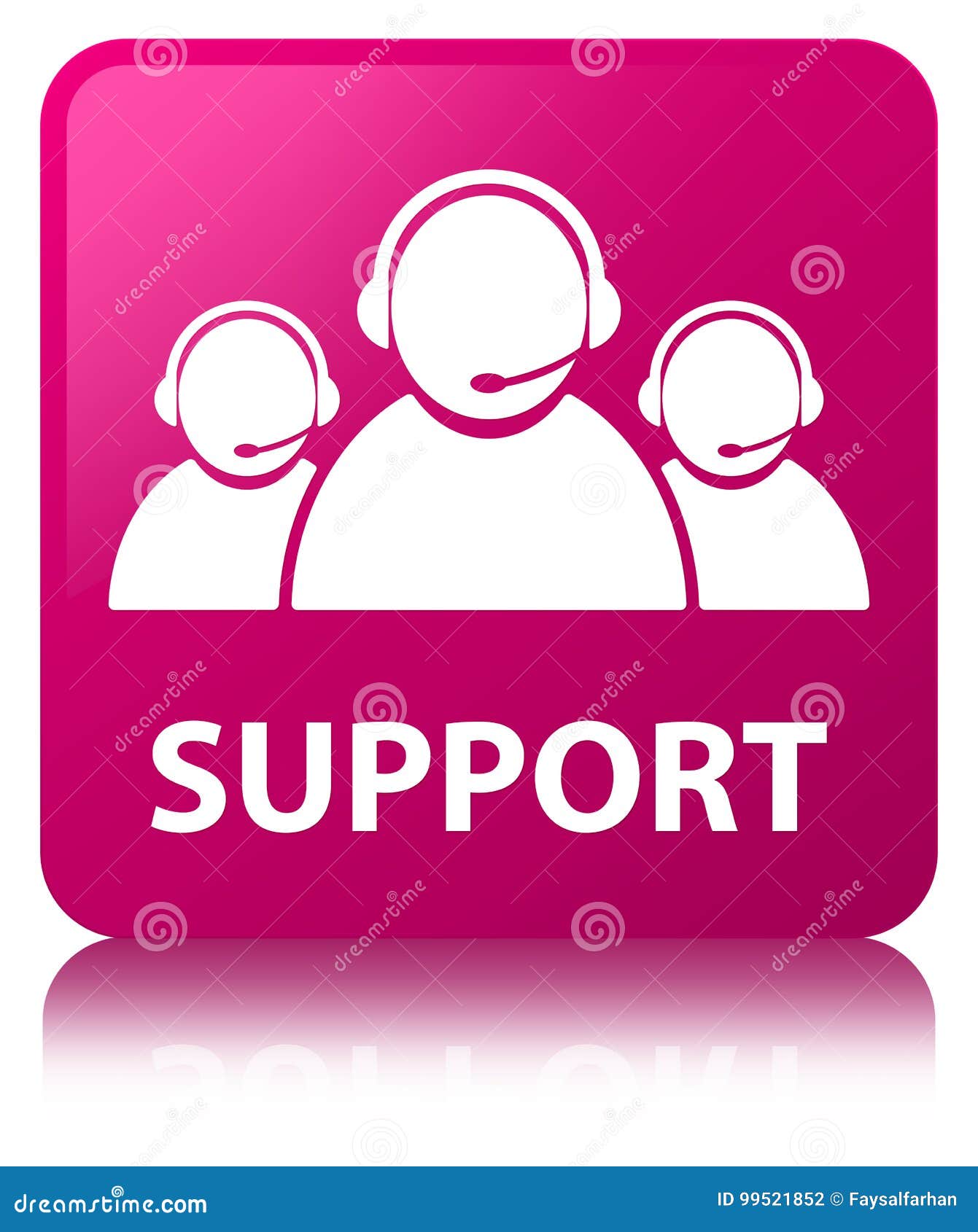 Support (customer Care Team Icon) Pink Square Button Stock Illustration ...