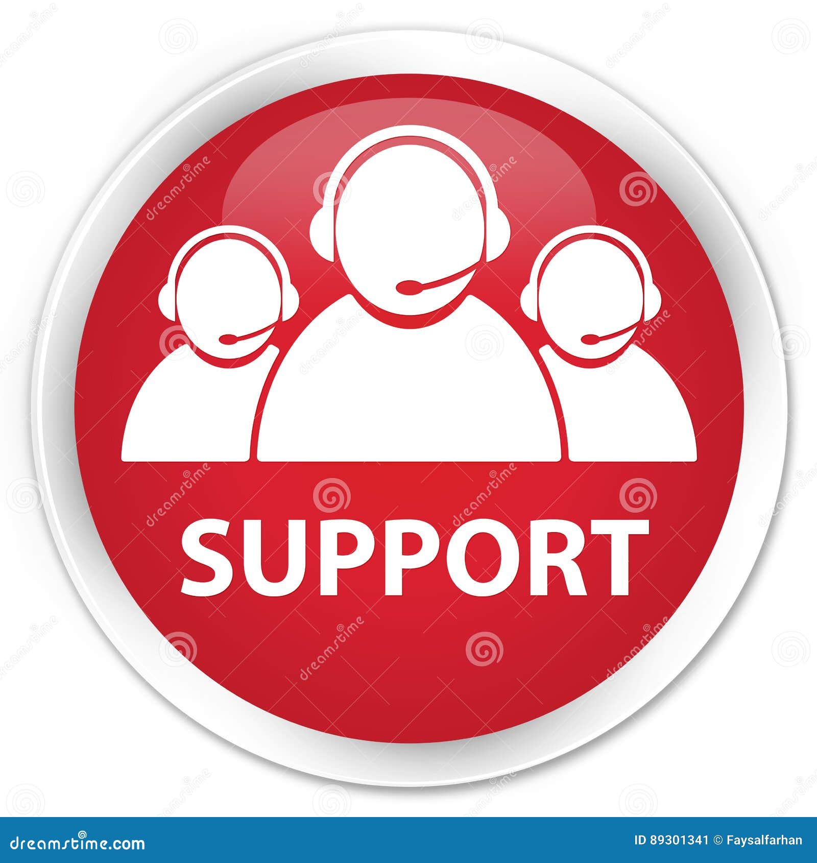 Support (customer Care Team Icon) Premium Red Round Button Stock ...