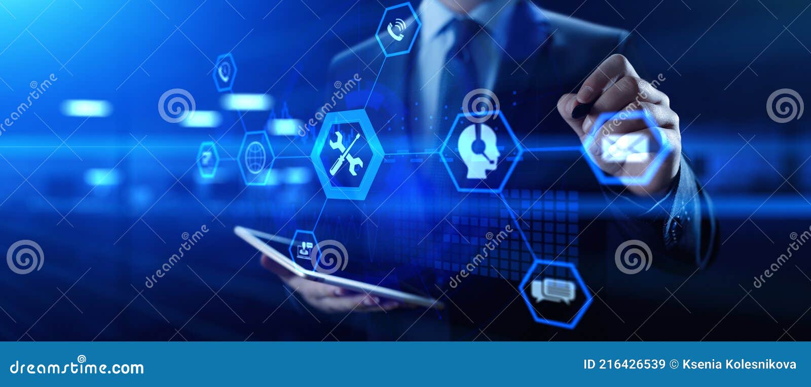 Support Customer Service Business Technology Concept on Virtual Screen ...