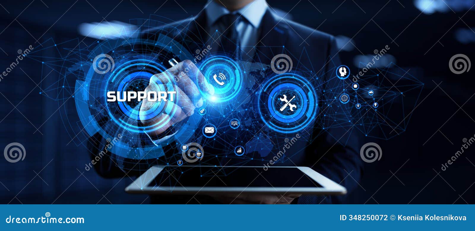 Support Customer Service Business Technology Concept on Virtual Screen ...