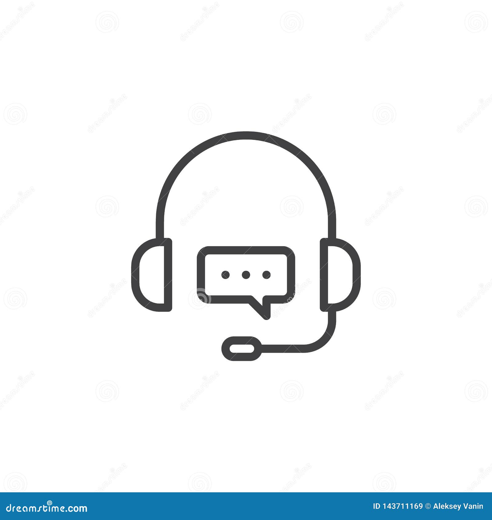 Support Customer Service Chat Line Icon Stock Vector - Illustration of ...