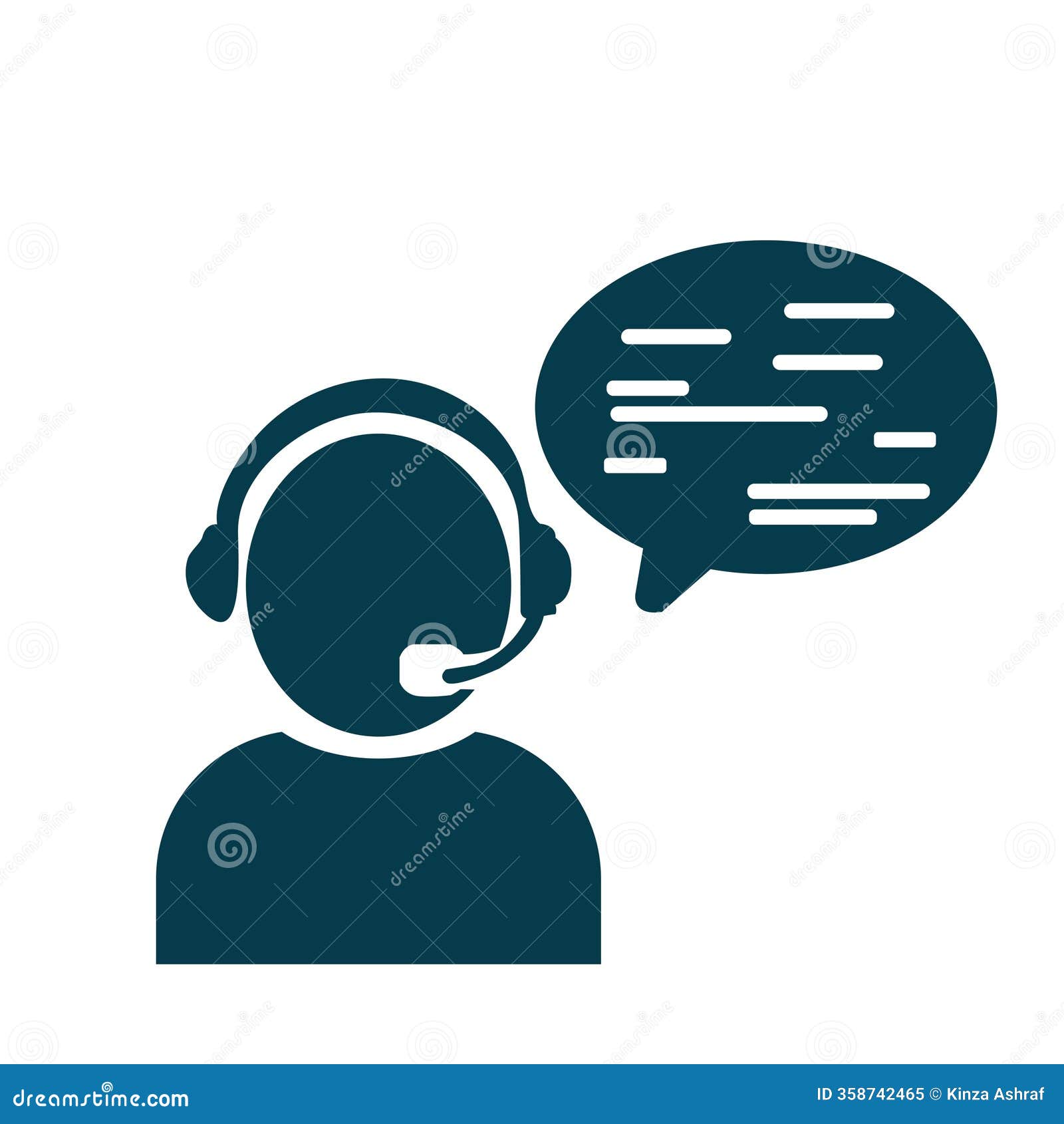 Support Customer Service Silhouette Icon on White Background Stock ...