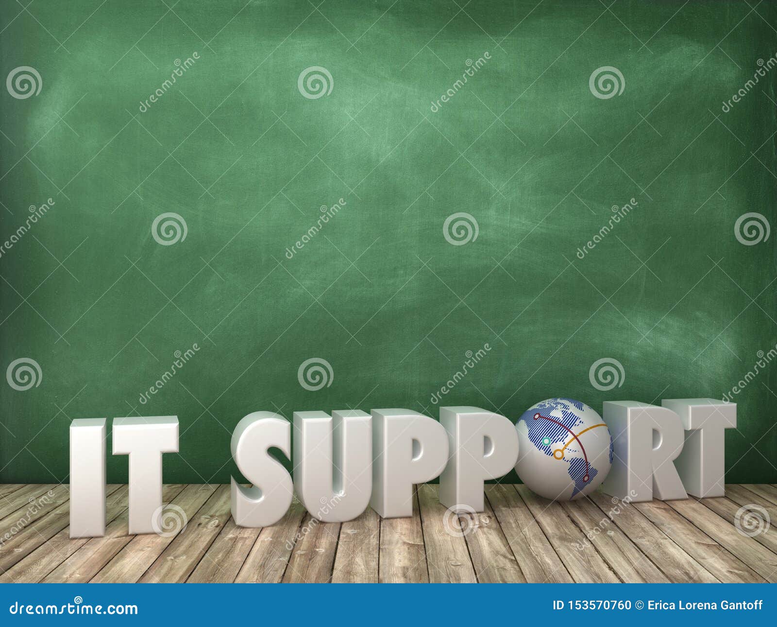 It SUPPORT 3D Word with Globe World on Chalkboard Background Stock ...