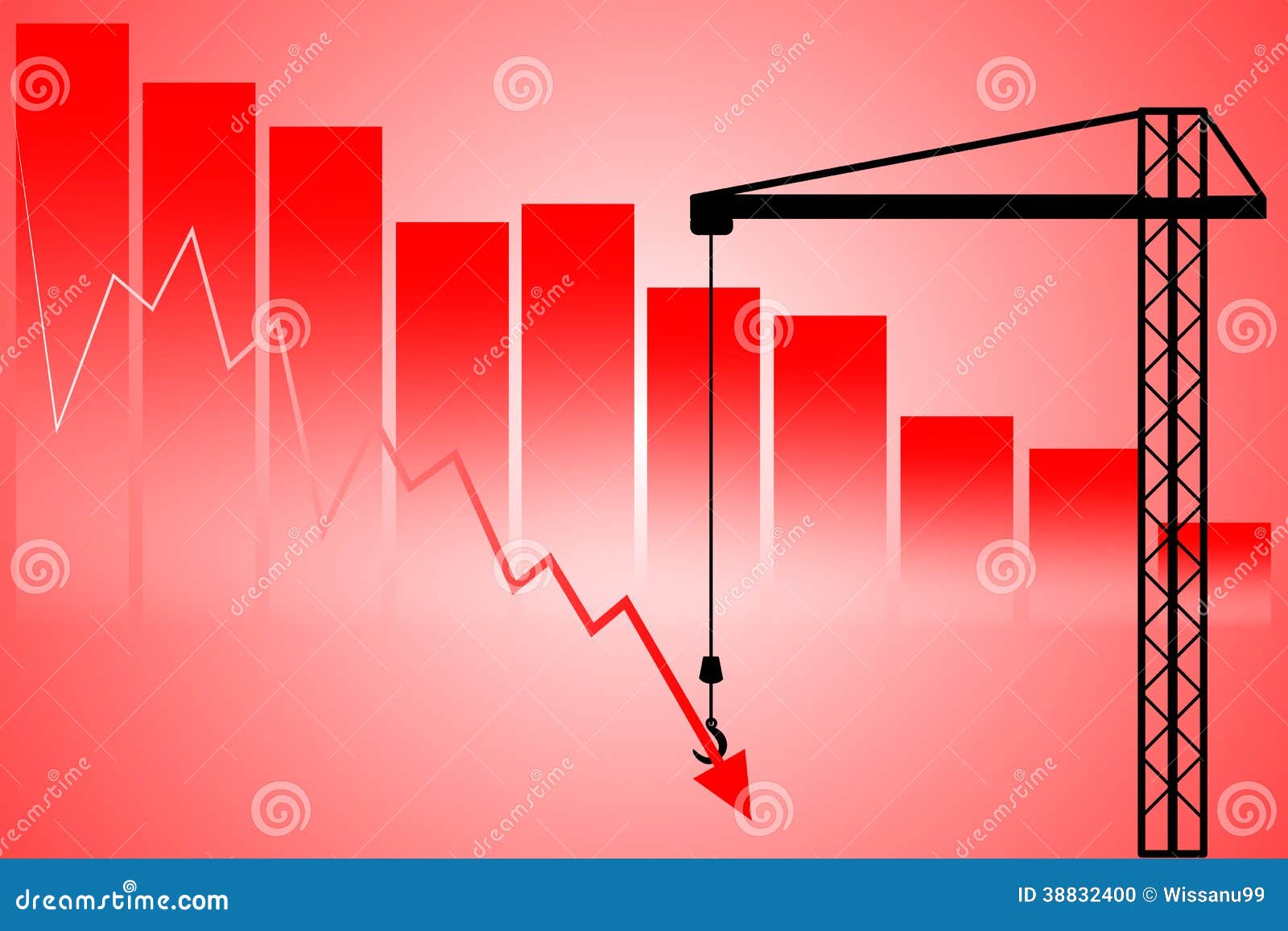 Support Down Stock Market Declines Stock Vector - Illustration of ...