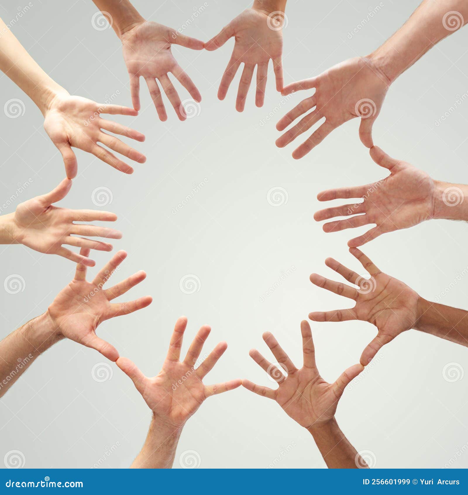 We Support Each Other. Low Angle Shot of Hands in a Circle Forming a ...