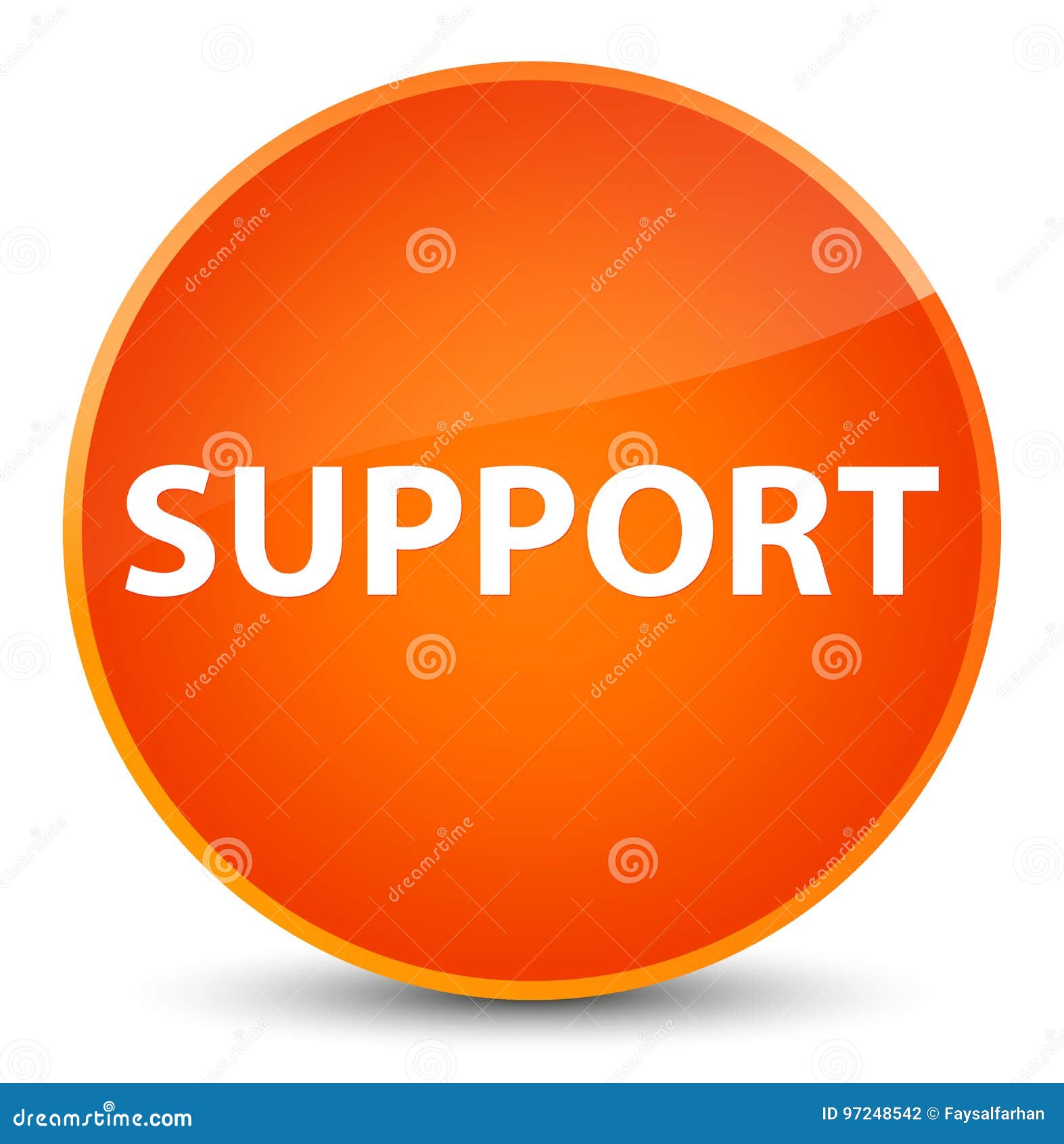 Support Elegant Orange Round Button Stock Illustration - Illustration ...