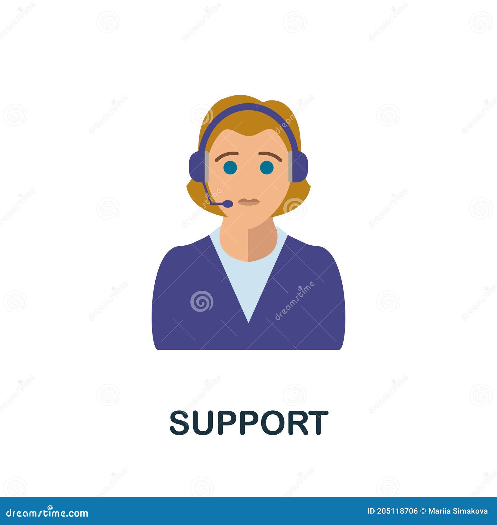 Support Flat Icon. Color Simple Element from Work from Home Collection ...