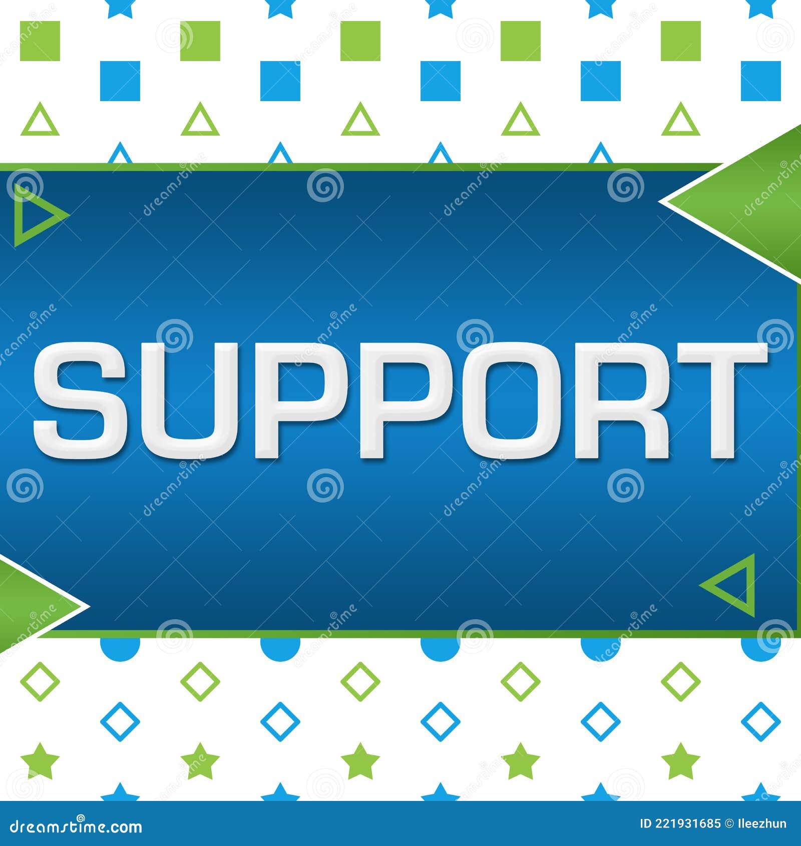 Support Green Blue Basic Shapes Triangles Stock Illustration ...