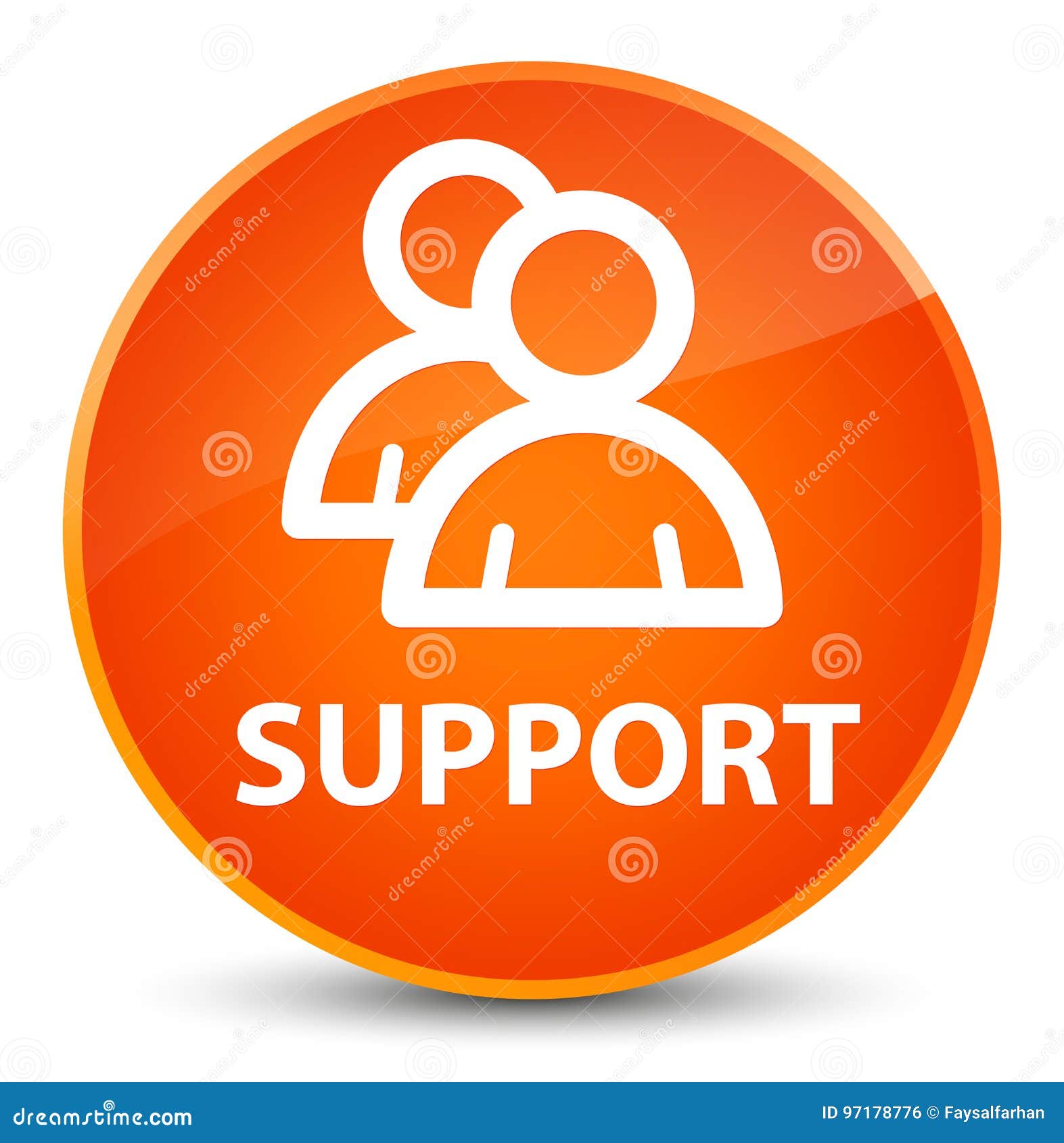 Support (group Icon) Elegant Orange Round Button Stock Illustration ...