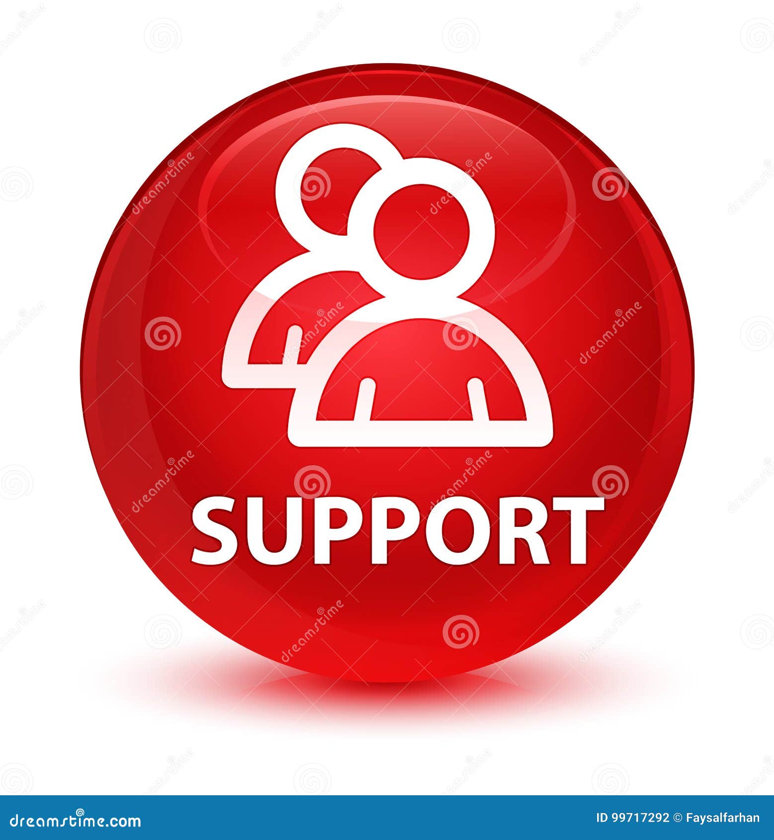 Support (group Icon) Glassy Red Round Button Stock Illustration ...