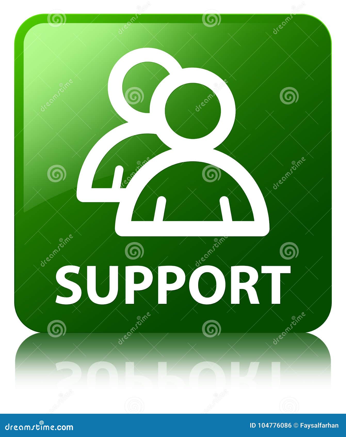 Support (group Icon) Green Square Button Stock Illustration ...