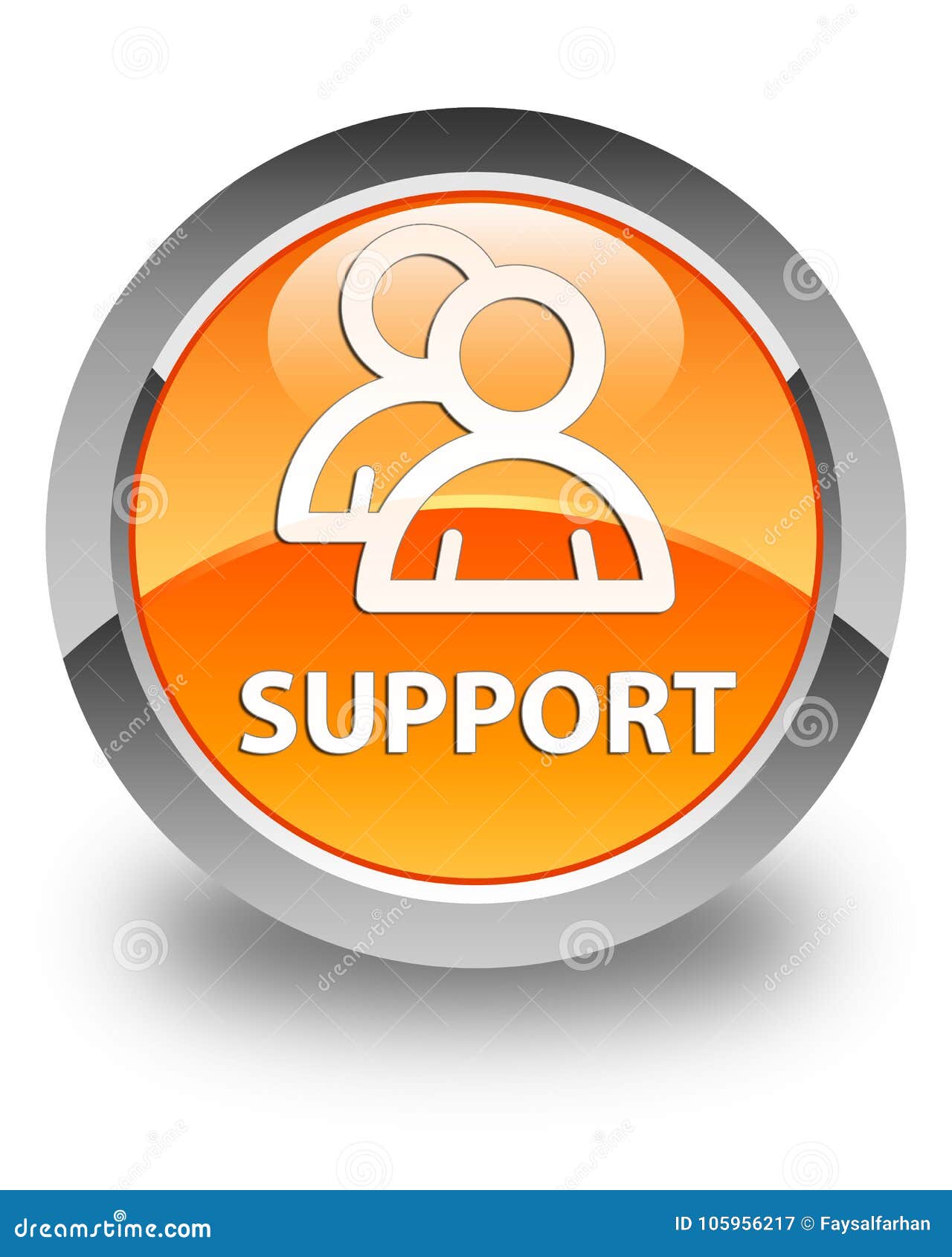 Support (group Icon) Glossy Orange Round Button Stock Illustration ...