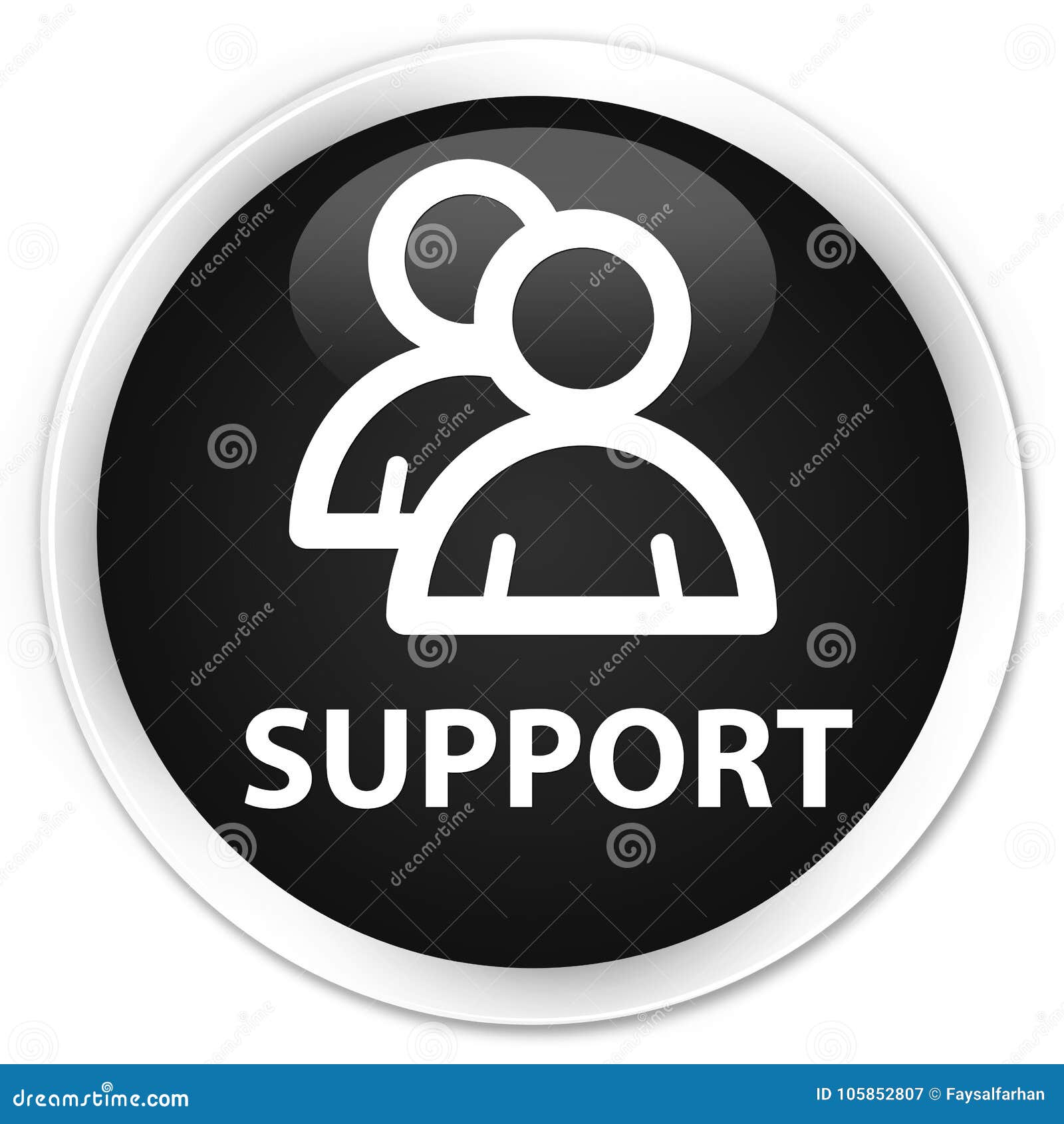 Support (group Icon) Premium Black Round Button Stock Illustration ...