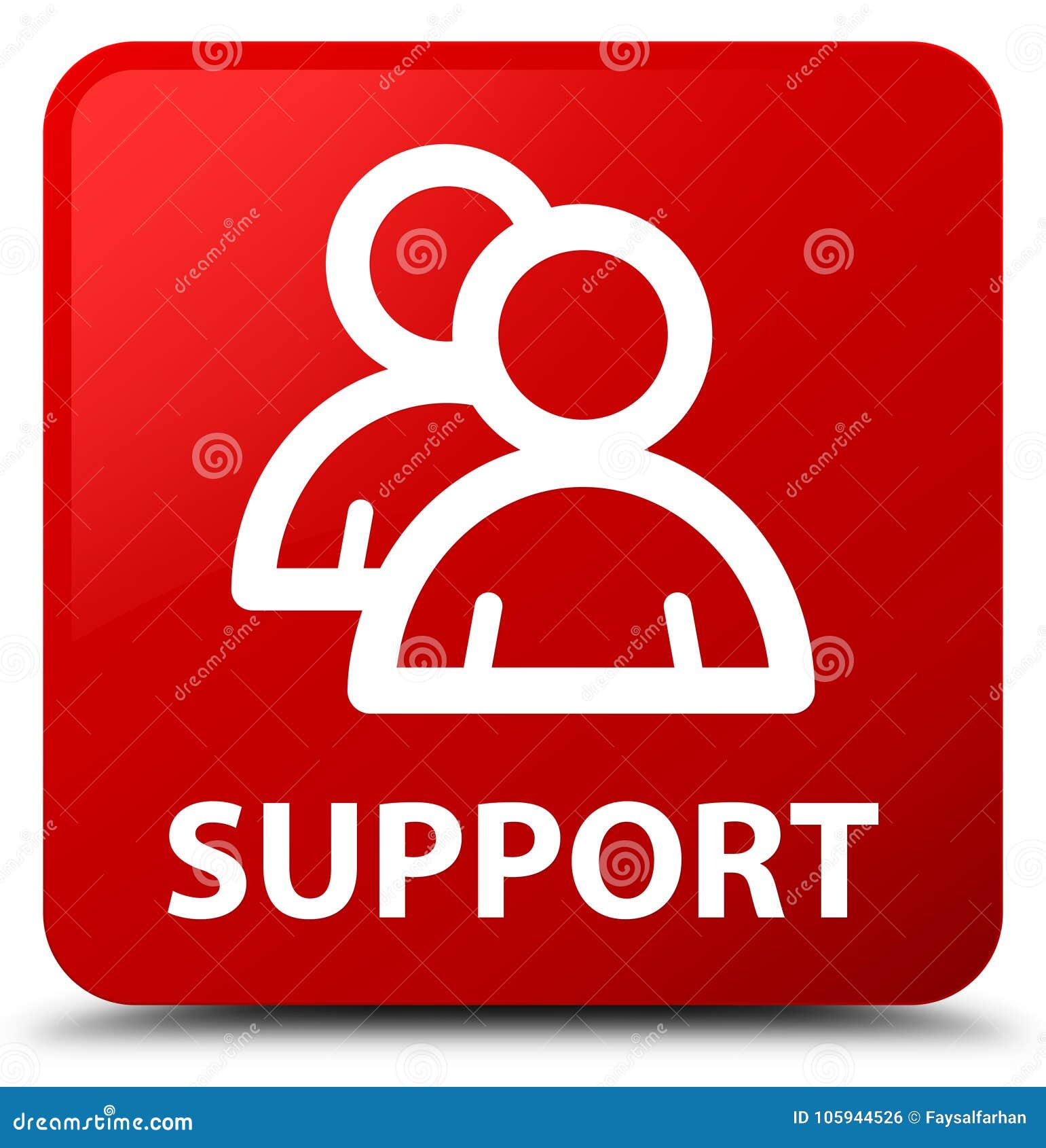Support (group Icon) Red Square Button Stock Illustration ...