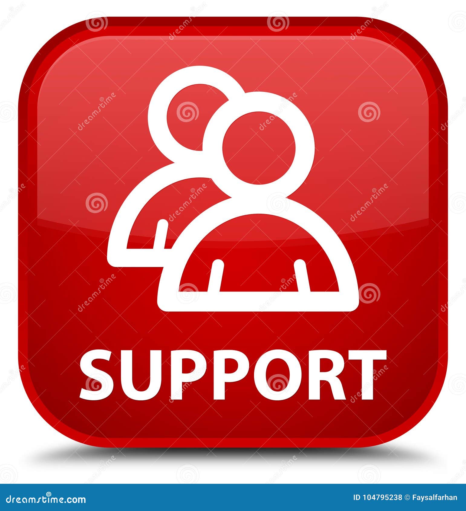 Support (group Icon) Special Red Square Button Stock Illustration ...