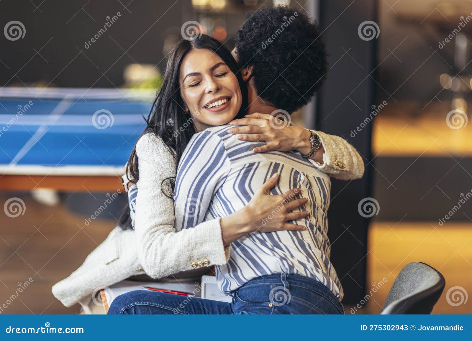 Support Group Patients Hug Each Other during the Therapy Session. Stock ...