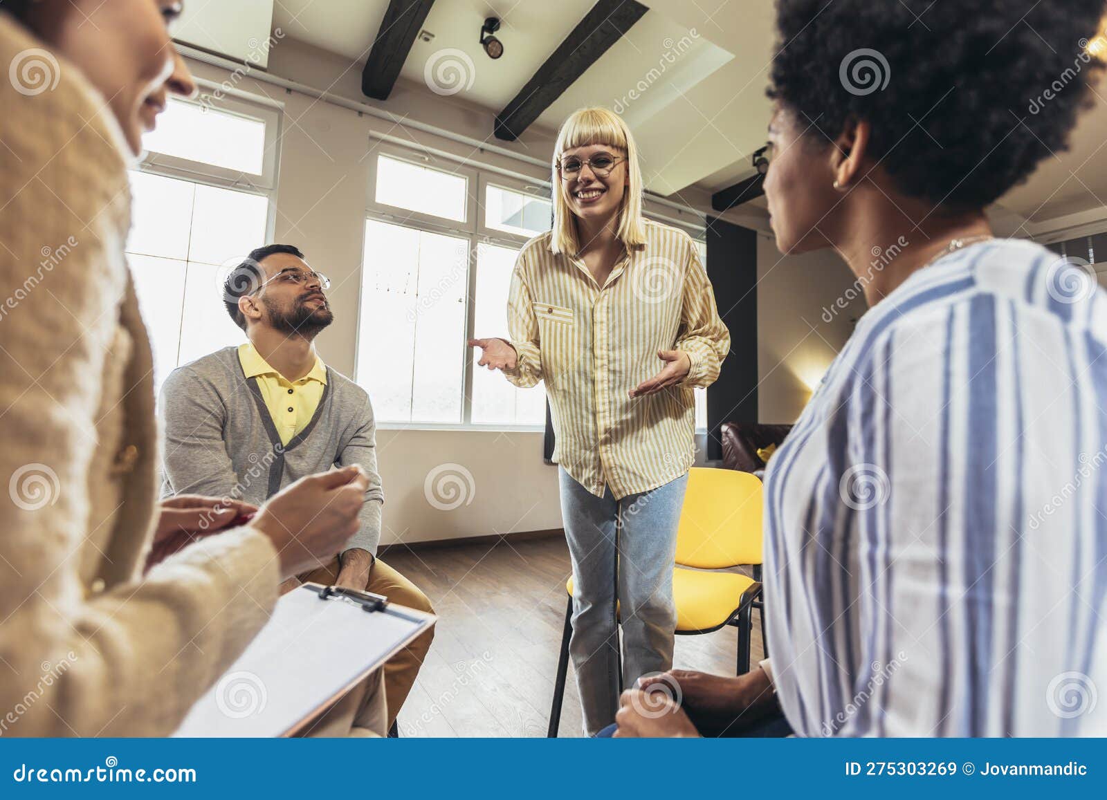Support Group Patients on Therapy Session. Stock Image - Image of ...